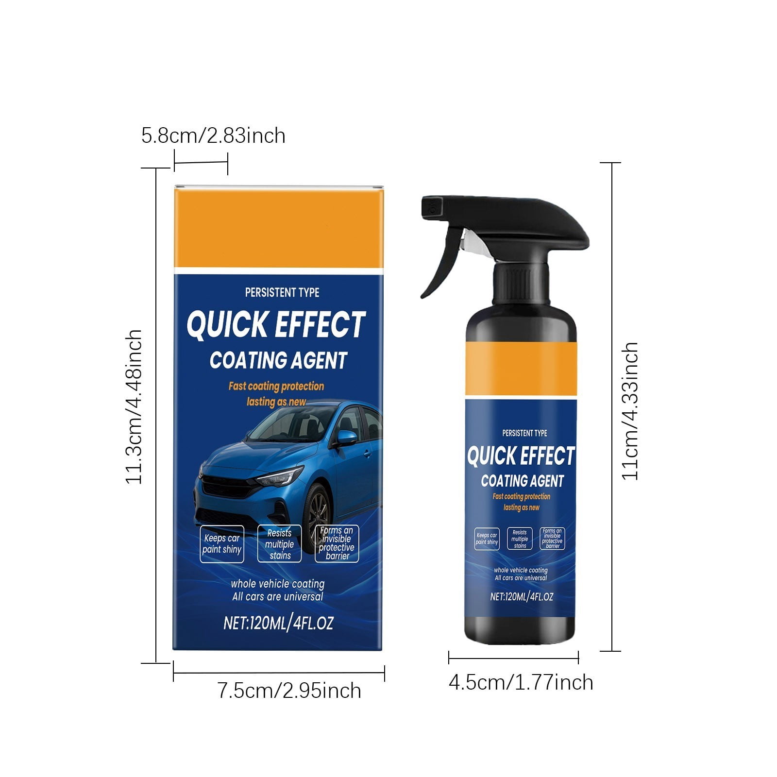 3Pcs 120ml Car Nano Quick-Coat Restore-Coating Spray, Quick Effect ...