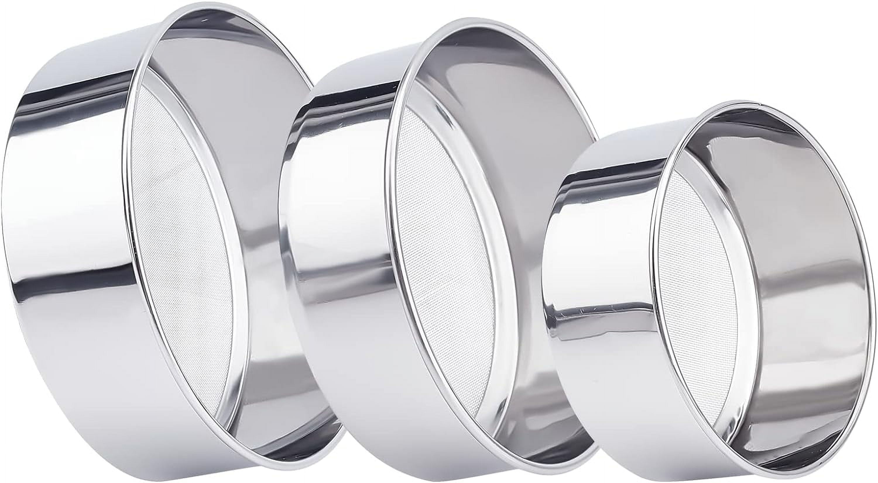 3Pcs 201 Stainless Steel Lab Sieves #40 Mesh Wire Mesh Sieves 4"/4.8"/6 ...