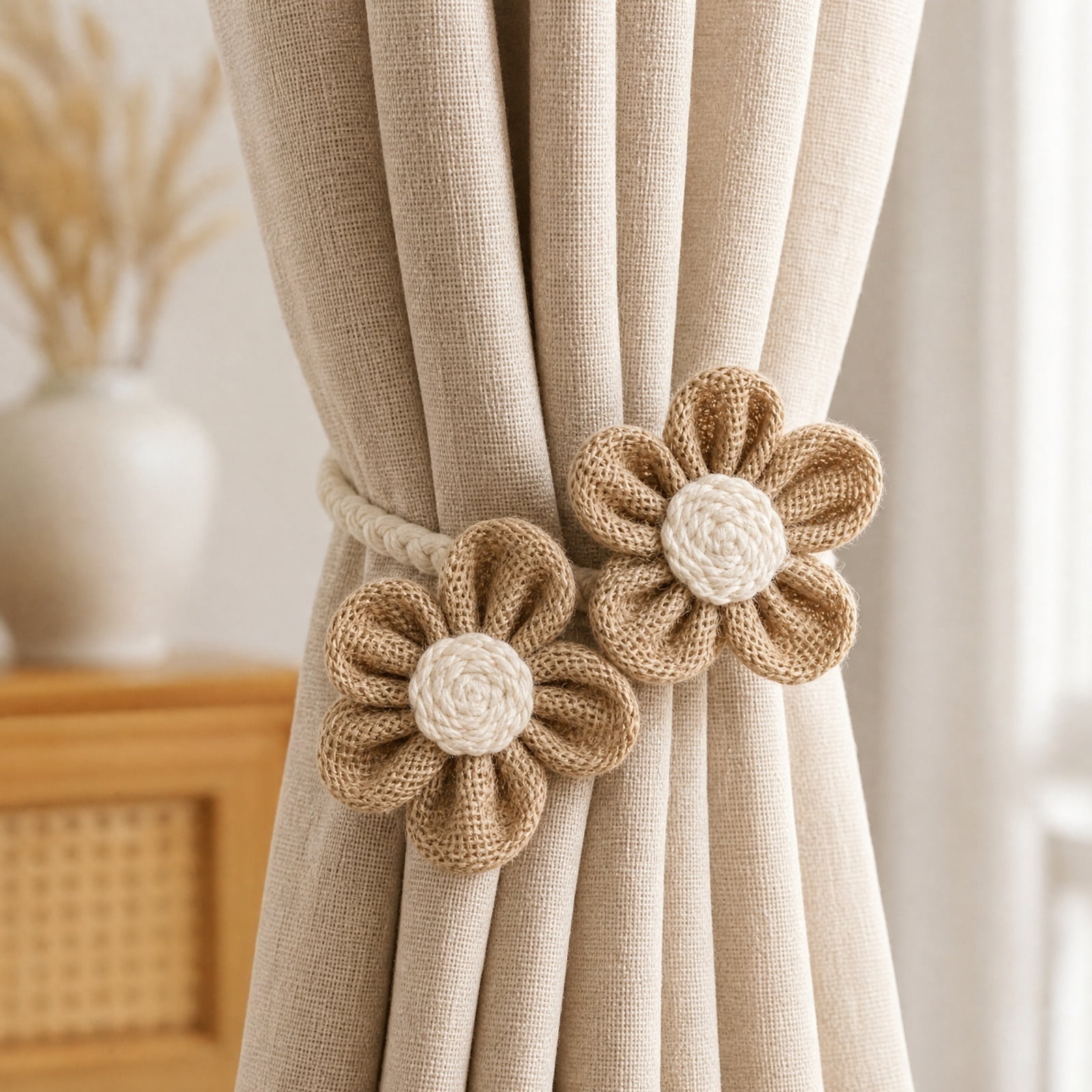3Pcs 2026 New Flower Curtain Tiebacks,Boho Curtain Ties Elegant Diy ...