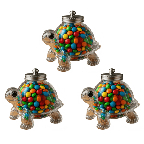 3Pcs 2026 Turtle Shaped Airtight Food Storage Container for Candy ...