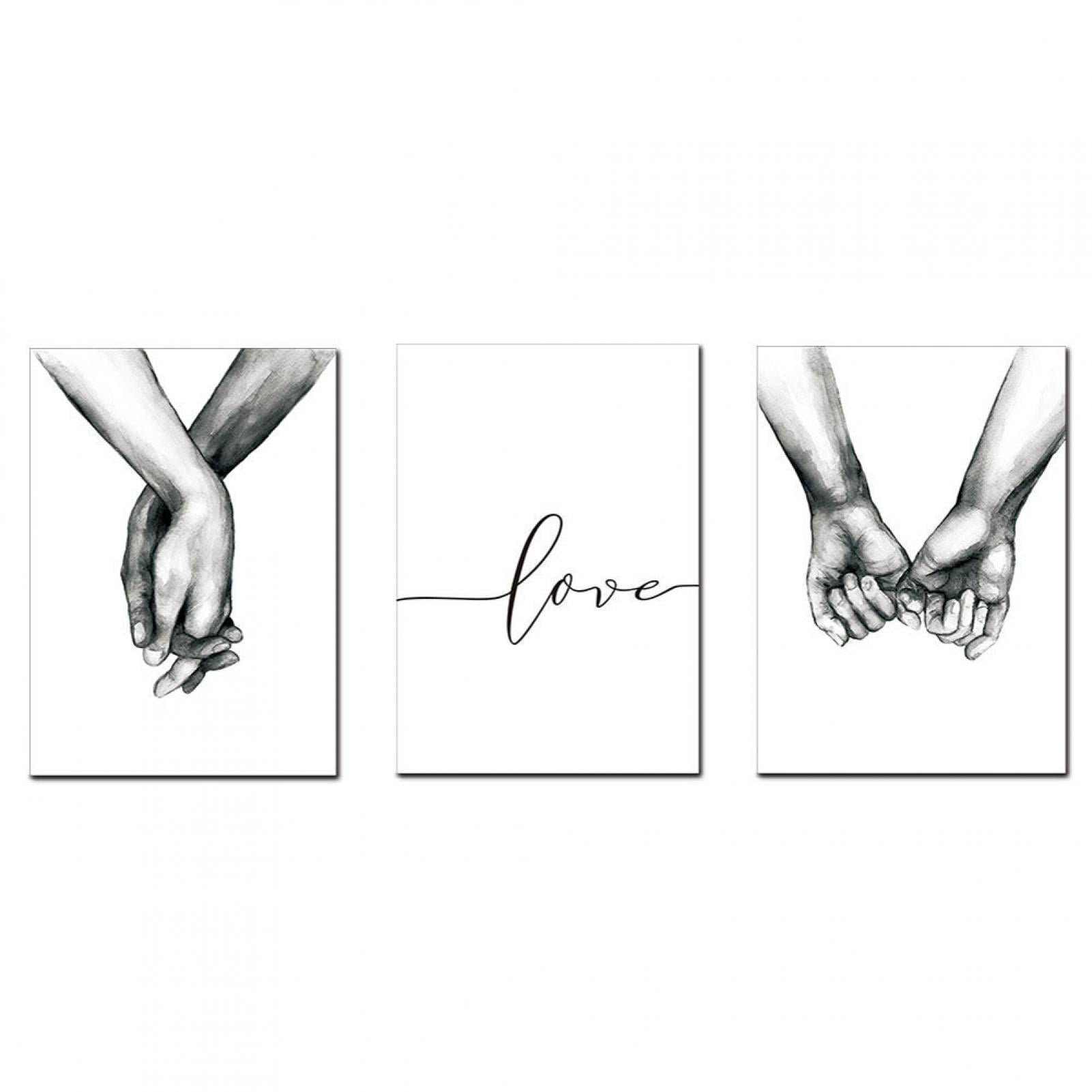 3Pcs 21x30cm Simple Abstract Drawing Hand Letter Wall Art Canvas ...