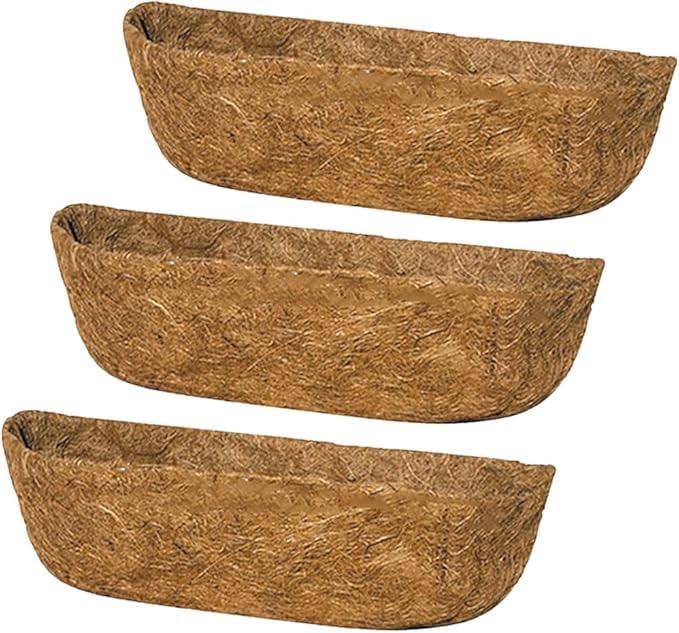 3Pcs 24“ Coco Liners for Planters, Pre-Formed Trough Coconut Fiber ...