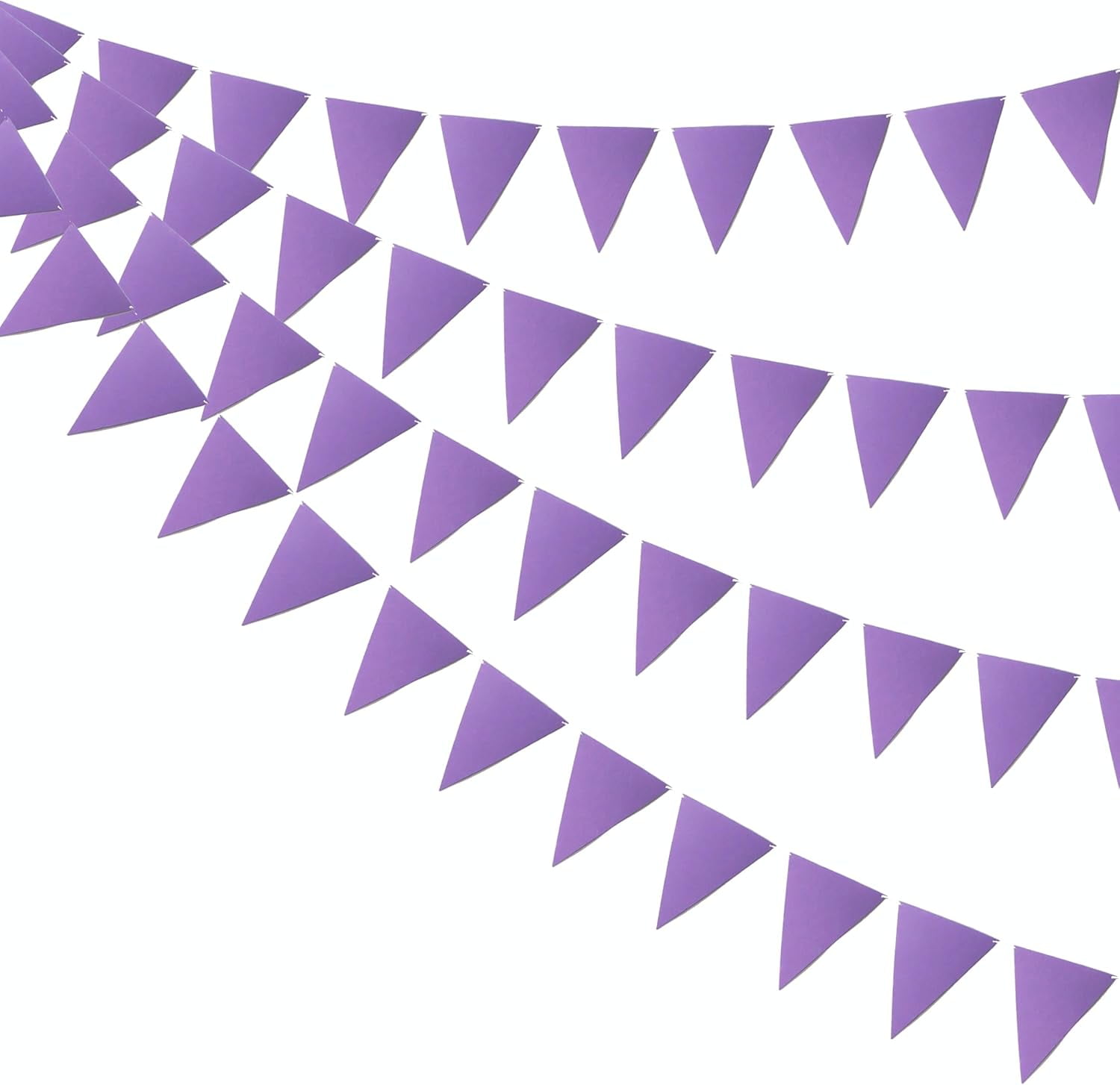 3Pcs 24Ft Light Purple Pre-Strung Felt Hanging Pennant Banners Triangle ...