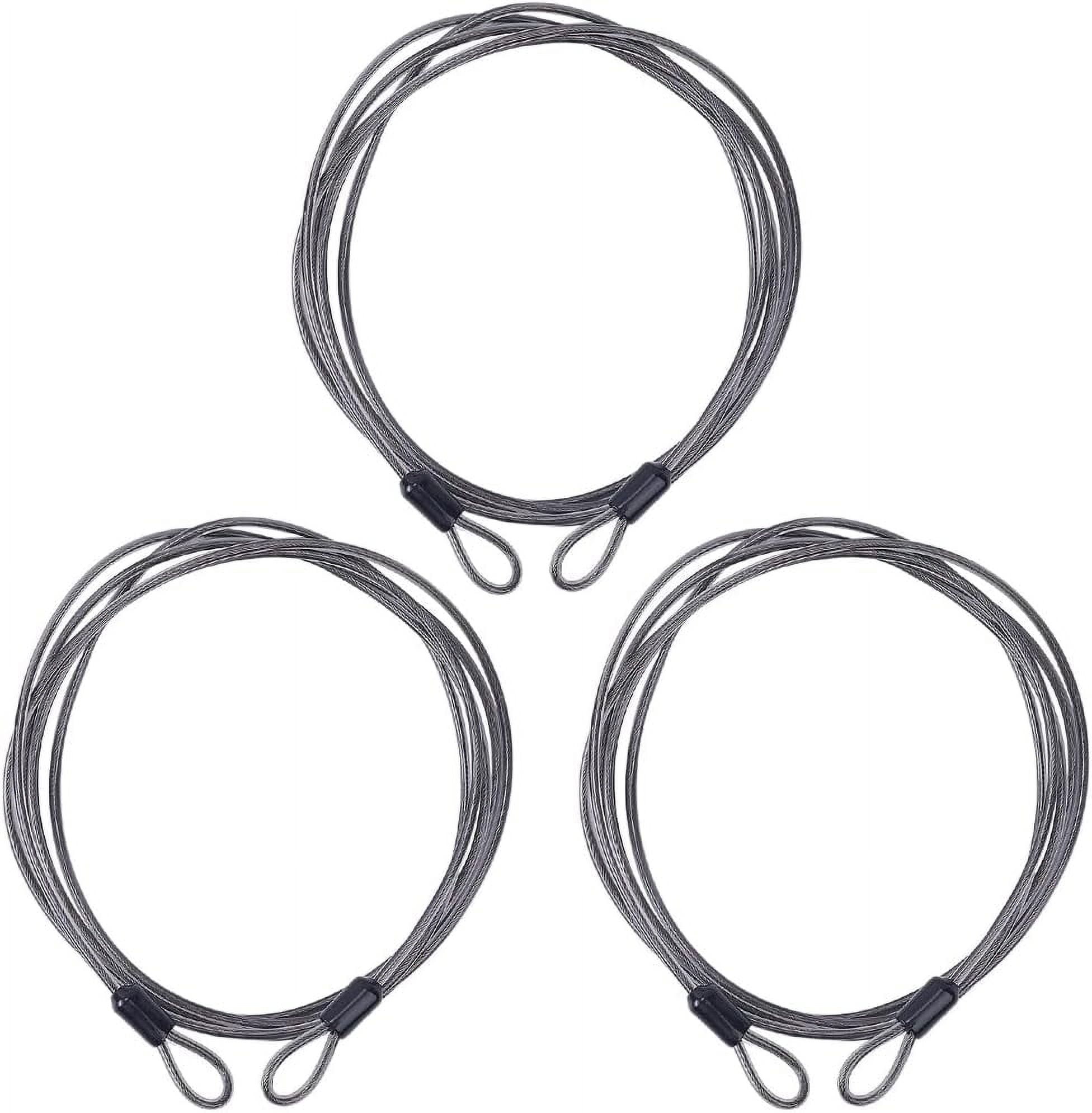 3Pcs 2M/6.6 Feet Long Security Safety Cable Luggage Lock 3mm(1/8th Inch ...