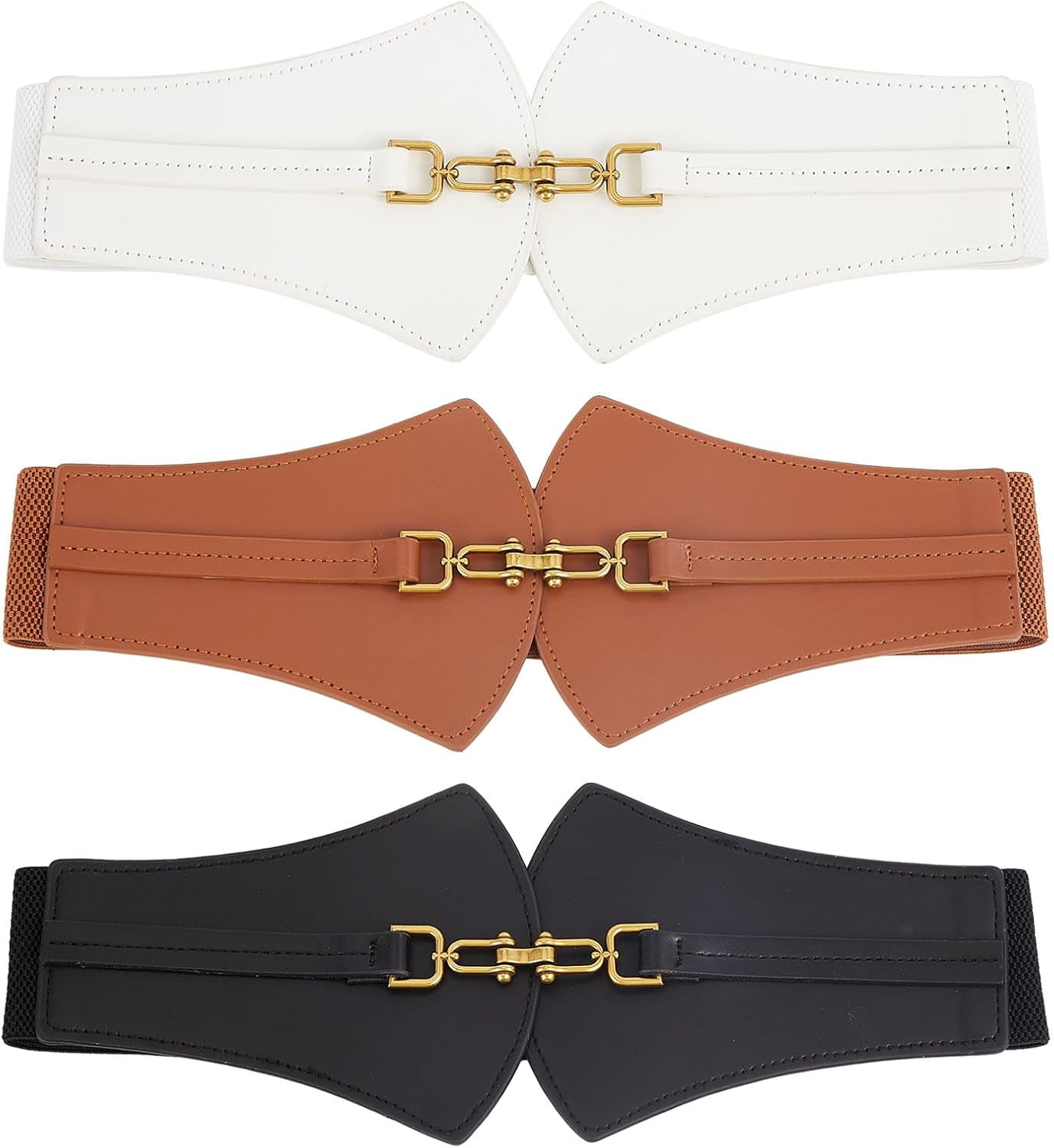 3Pcs 3 Colors 27'' Vintage Cinch Belts Modern Elastic Corset Belts ...