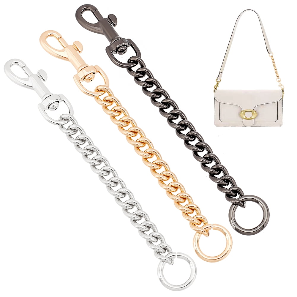 3Pcs 3 Colors Iron Bag Curb Chains Bag Strap Extender with Alloy Swivel ...