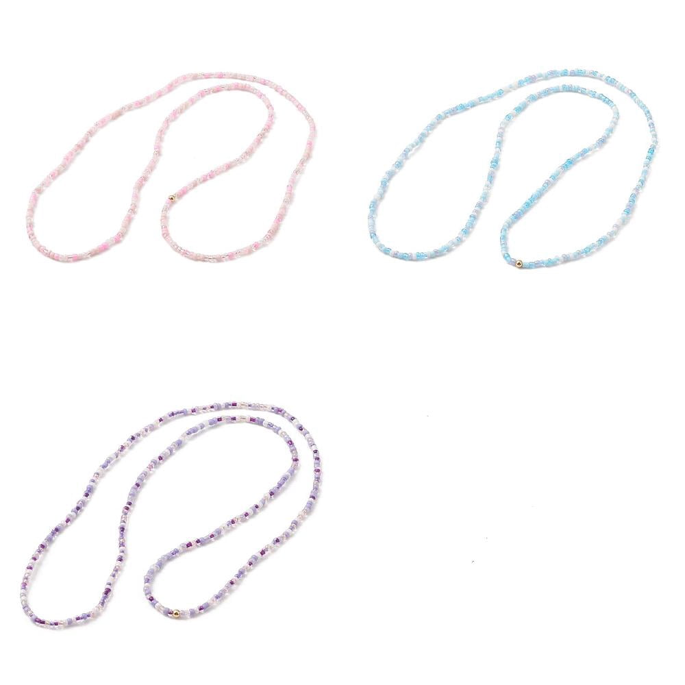 3Pcs 3 Colors Jewelry Waist Beads Summer Beach Chain Belts Glass Seed ...