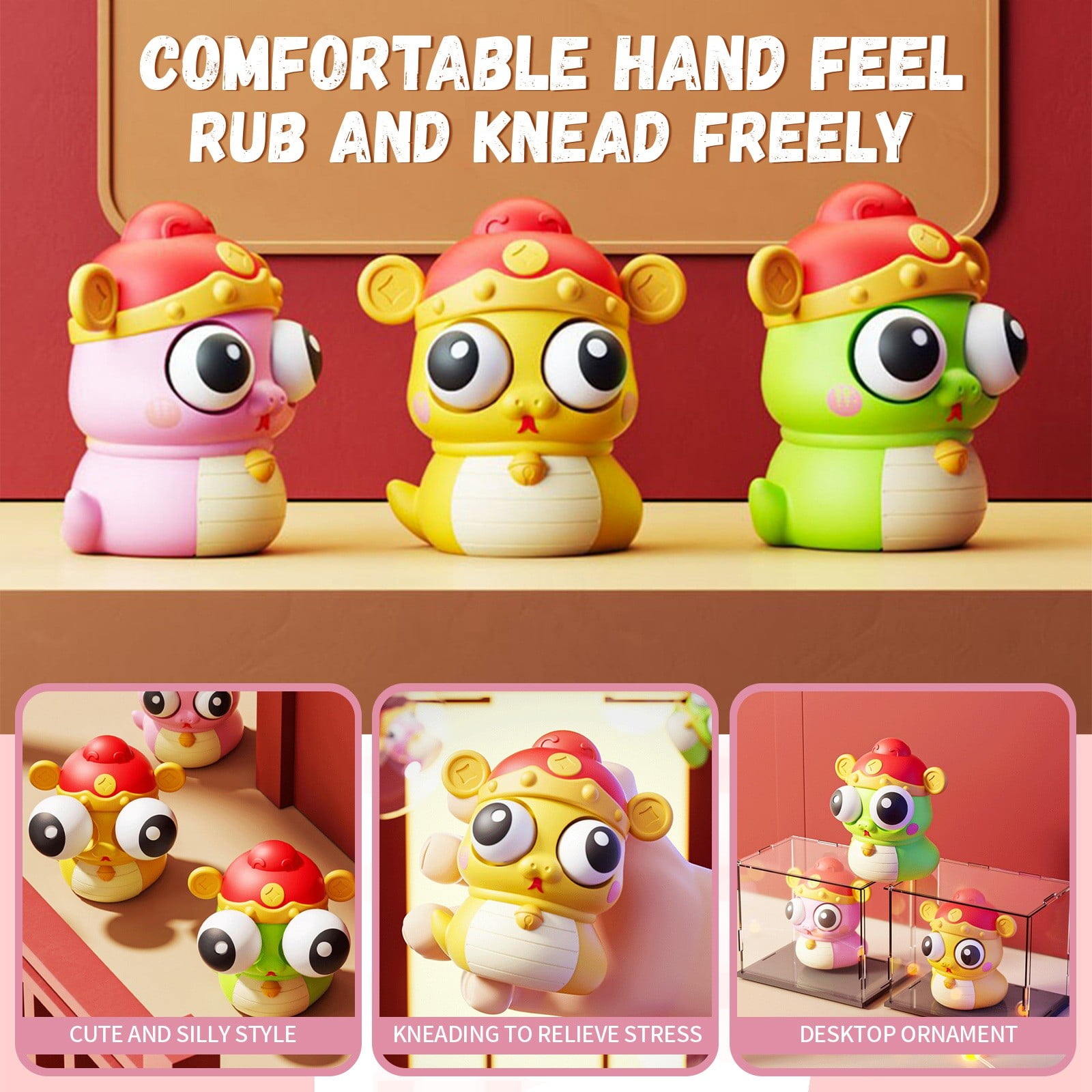 3Pcs 3" Eye Poping Snake Squeeze Toys - Stress Relief Toys Funny ...