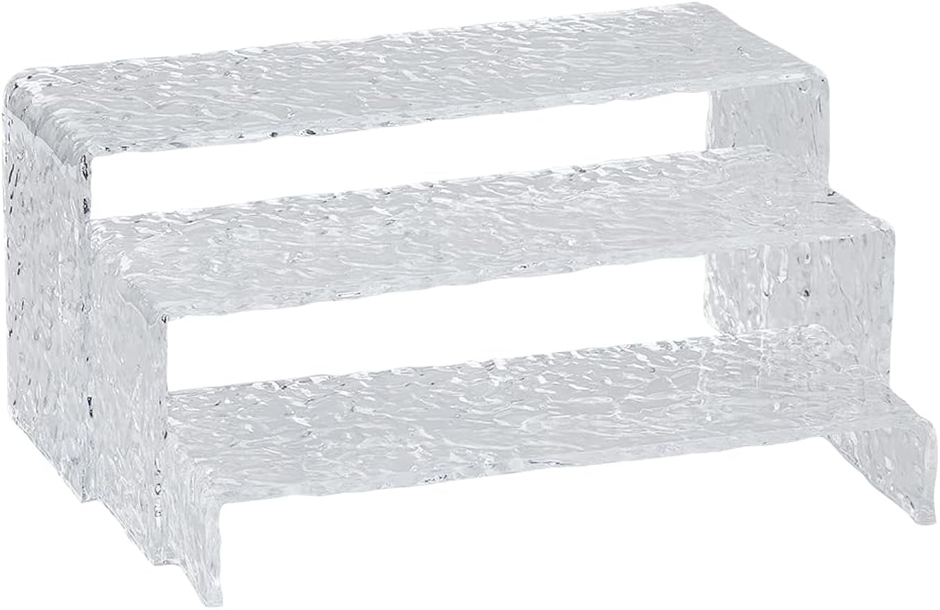 3Pcs 3 Sizes Acrylic Display Risers Shelf Showcase Fixtures Collectible ...