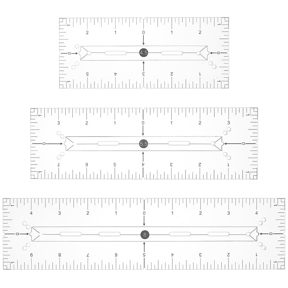 3Pcs 3 Sizes Acrylic Quilting Template Ruler, Pocket Pattern Template ...