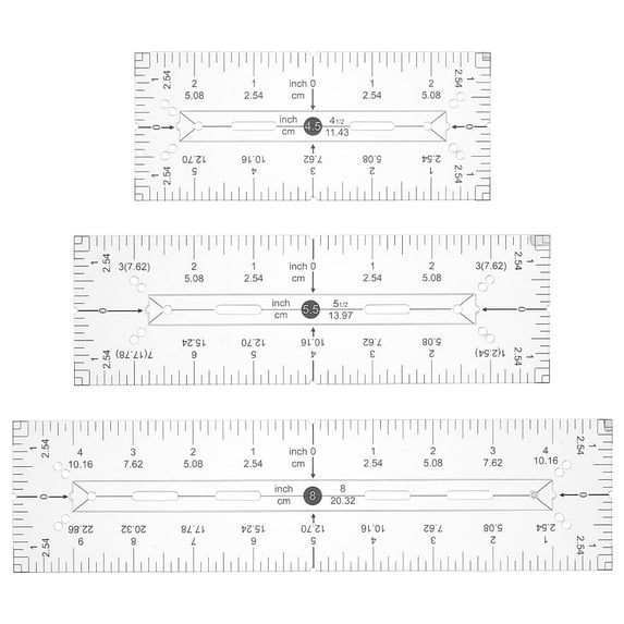 3Pcs 3 Sizes Acrylic Quilting Template Ruler Pocket Pattern Template ...