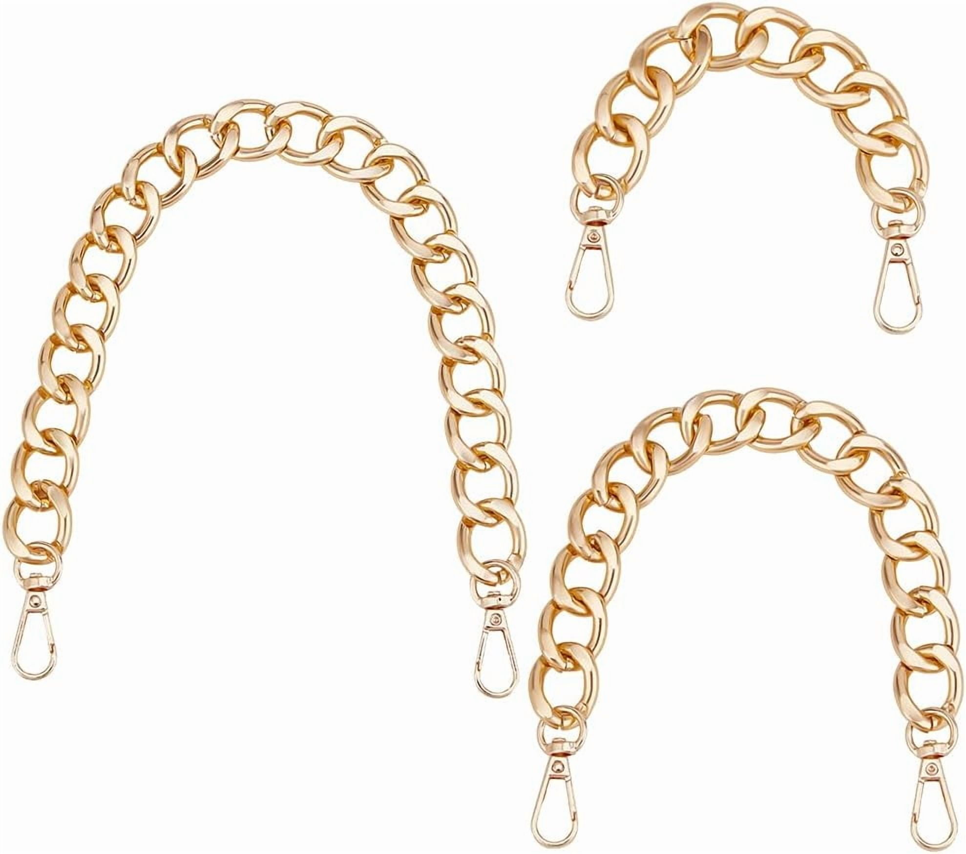 3Pcs 3 Sizes Gold Chain Purse Handle Metal Bag Chain Extender Strap ...