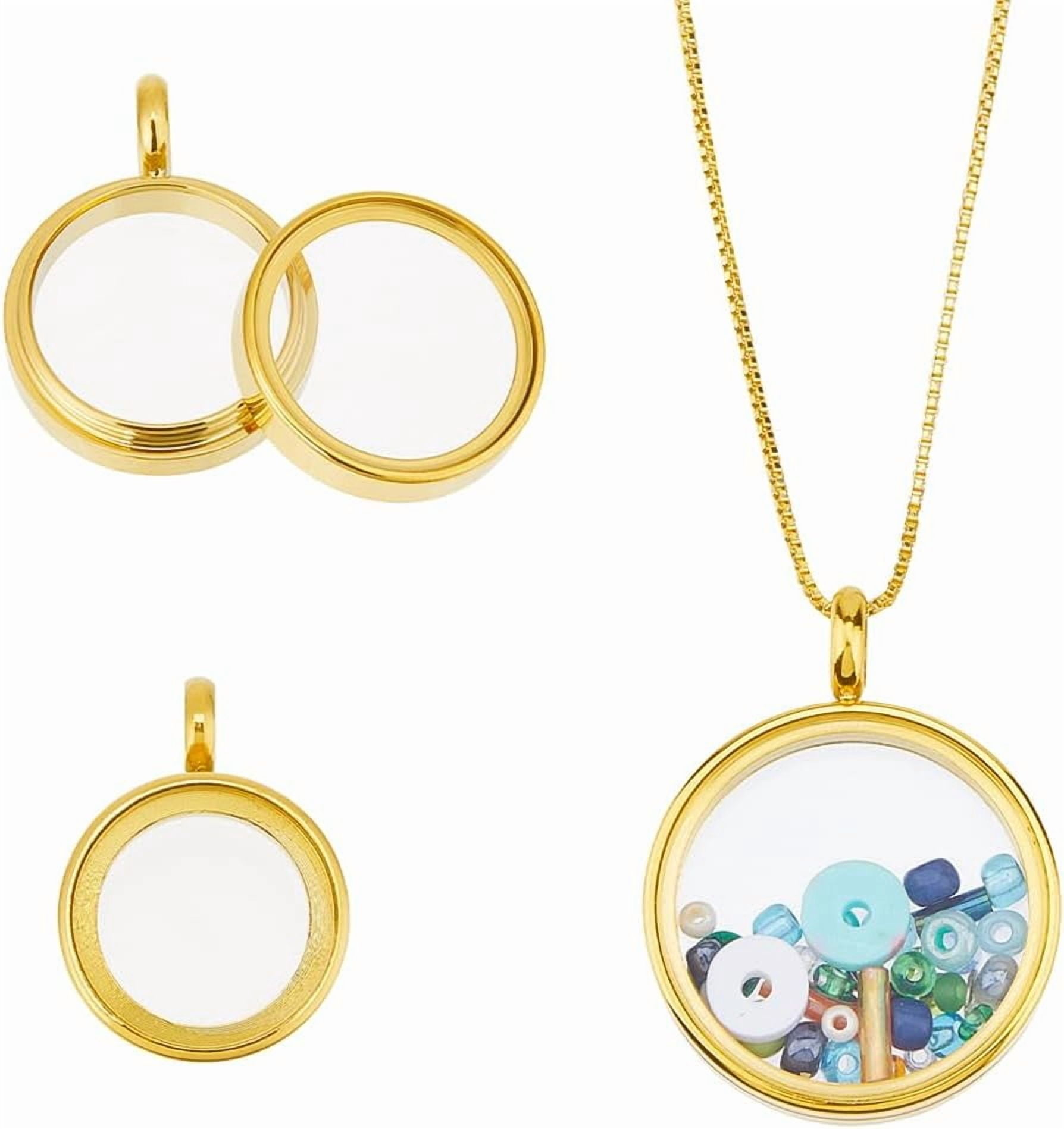 3Pcs 3 Sizes Round Locket Pendant Stainless Steel Memory Locket Charms ...