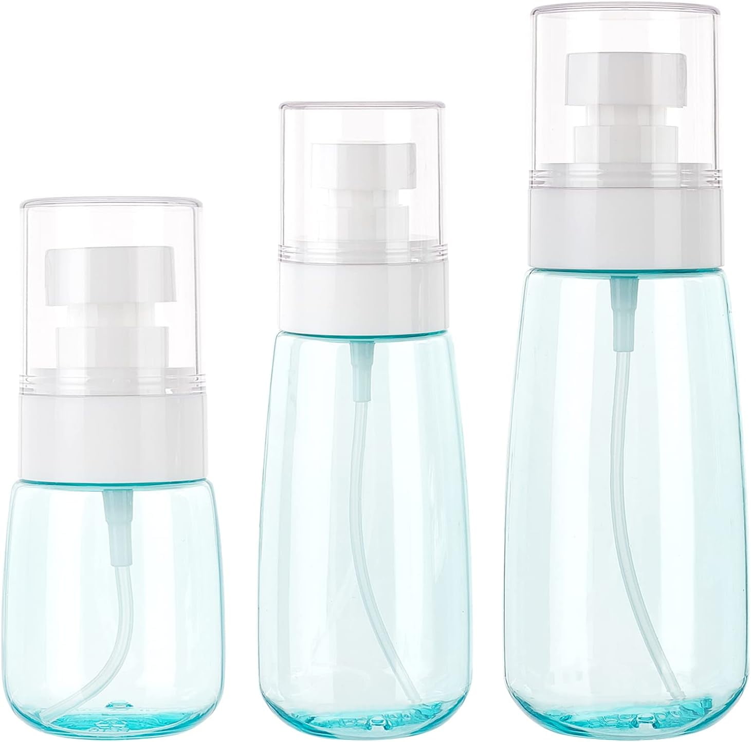 3Pcs 3 Sizes Turquoise Small Spray Bottles Travel Spray Bottles Lotion ...