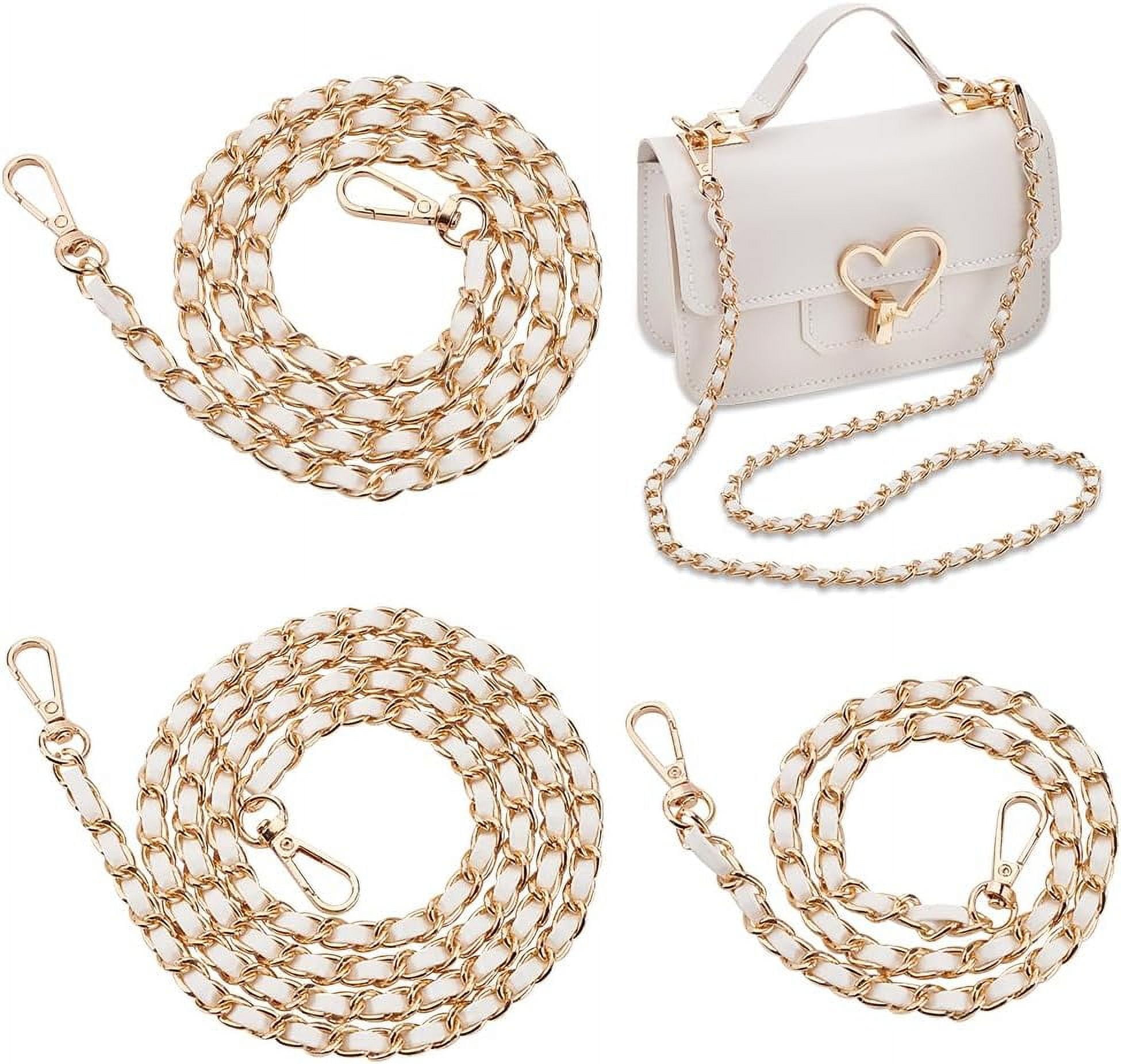 3Pcs 3 Style PU Leather Bag Handles with Iron Chain Clasp for Bag ...