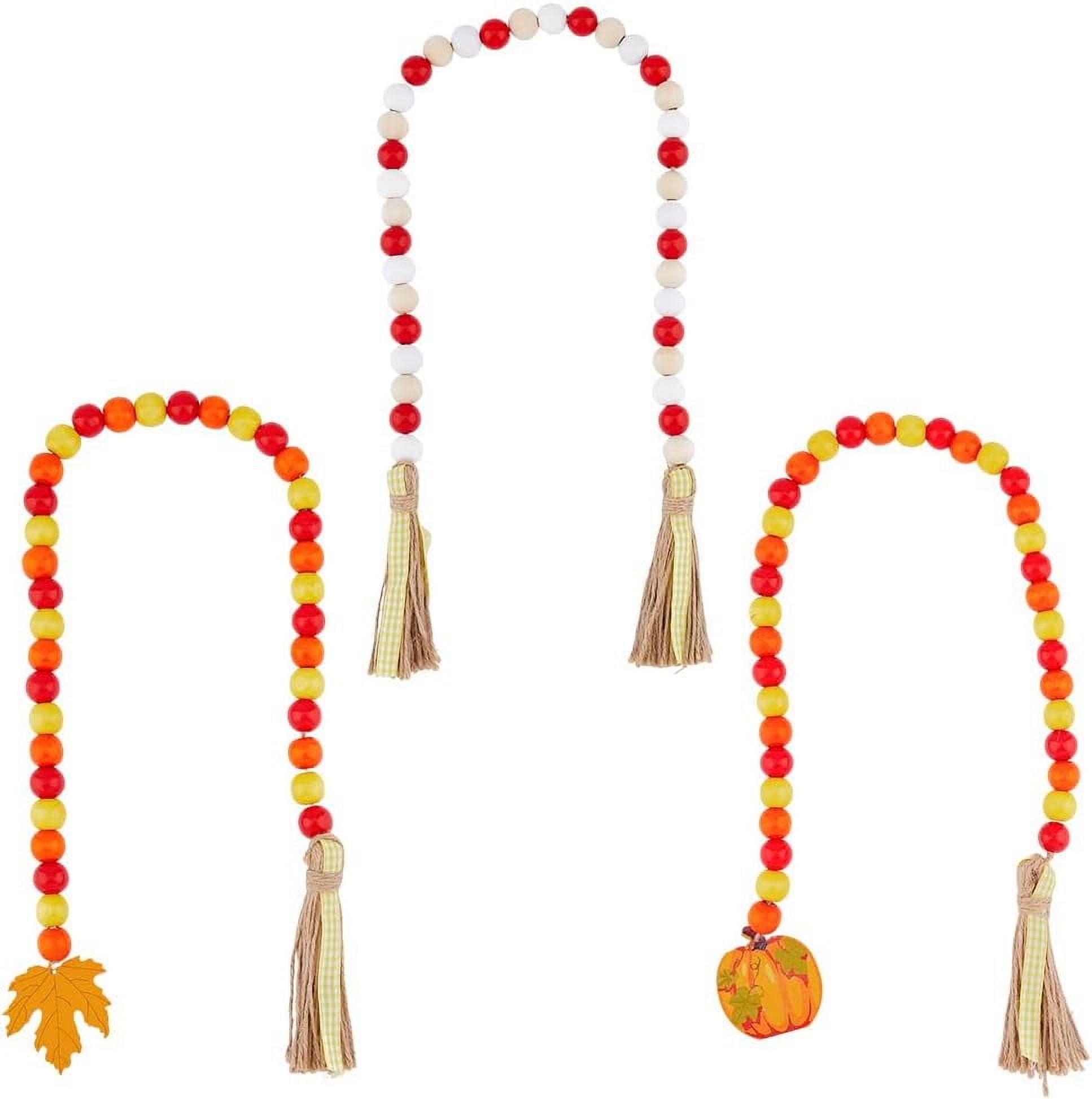 3Pcs 3 Style Wood Beads Garland with Tassel Wood Bead Chains with ...