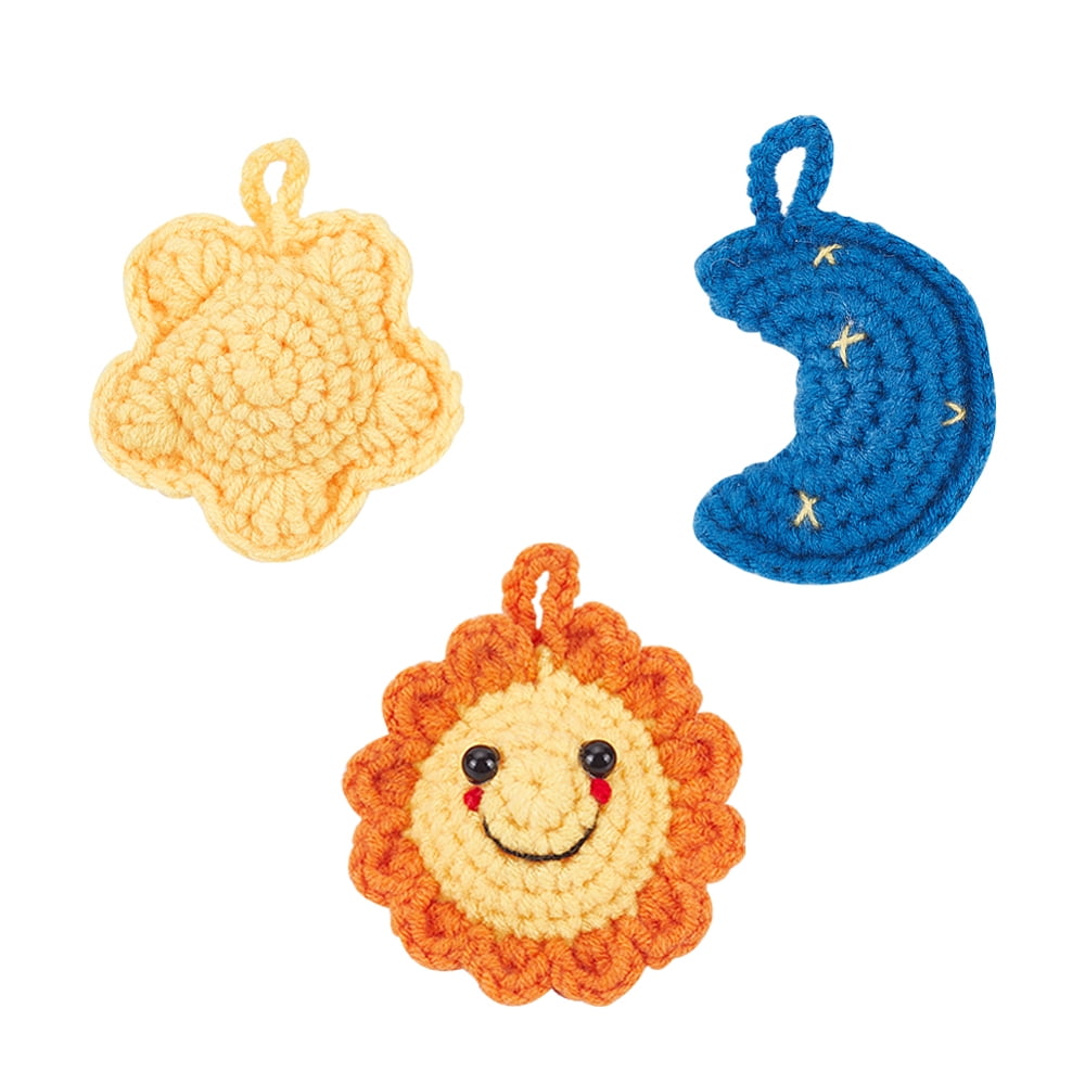 3Pcs 3 Style Woolen Yarn Crochet Pendant Decorations for Bag Hanging ...