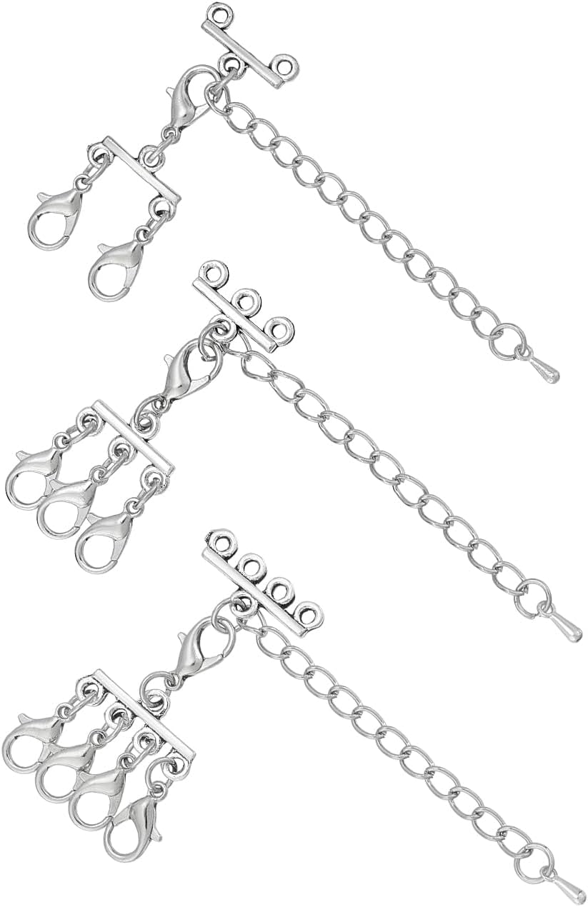 3Pcs 3 Styles Alloy Lobster Claw Claps with Multi-Stand and Hole Snap ...