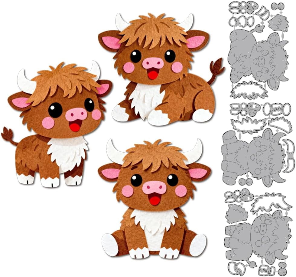 3Pcs 3 Styles Animals Carbon Steel Cutting Dies Stencils for DIY ...