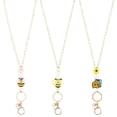 3Pcs 3 Styles Bees Flower Wood & Silicone Keychain with Alloy Clasp and ...