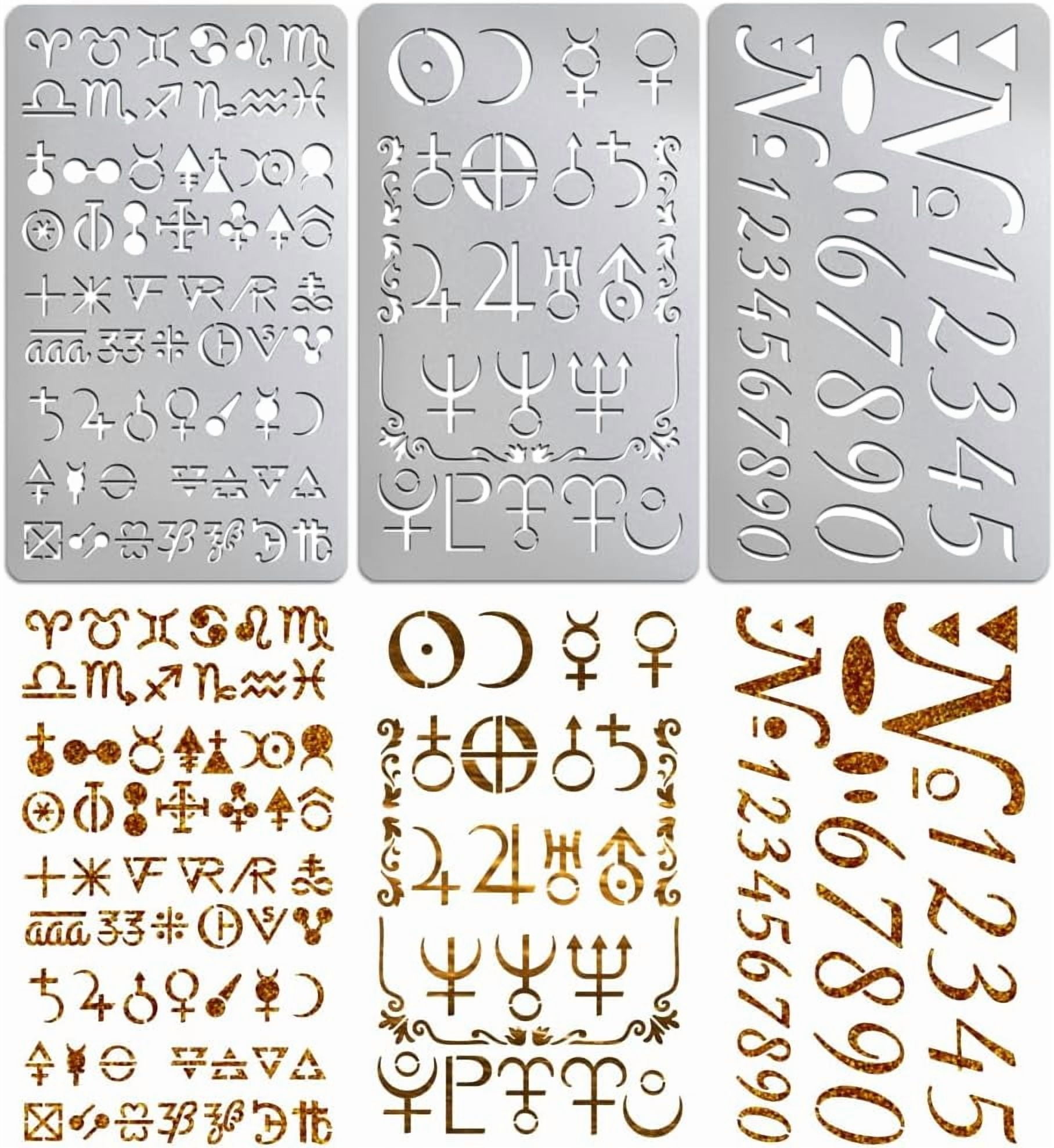 3Pcs 3 Styles Constellations Metal Stencils Stainless Steel Alchemical ...