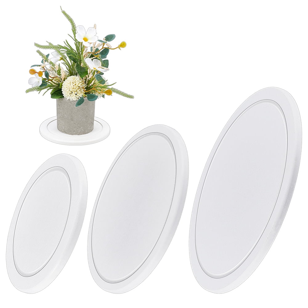 3Pcs 3 Styles Diatomaceous Earth Flower Pot Pads Flat Round White 151 ...