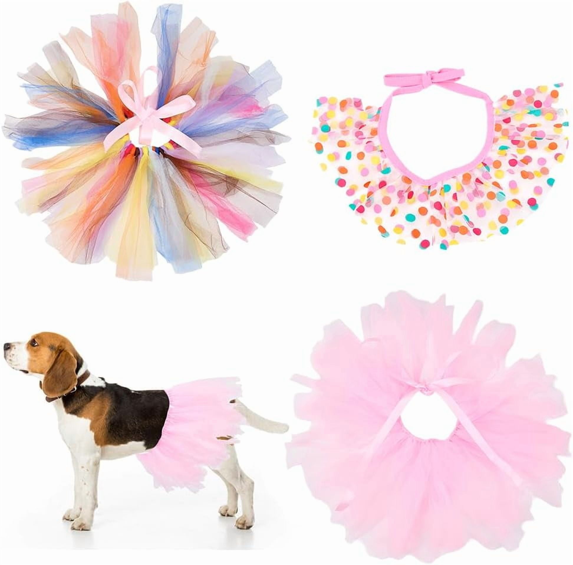 3Pcs 3 Styles Dog Tutu Cat Princess Costume Colorful Pink Polyester ...