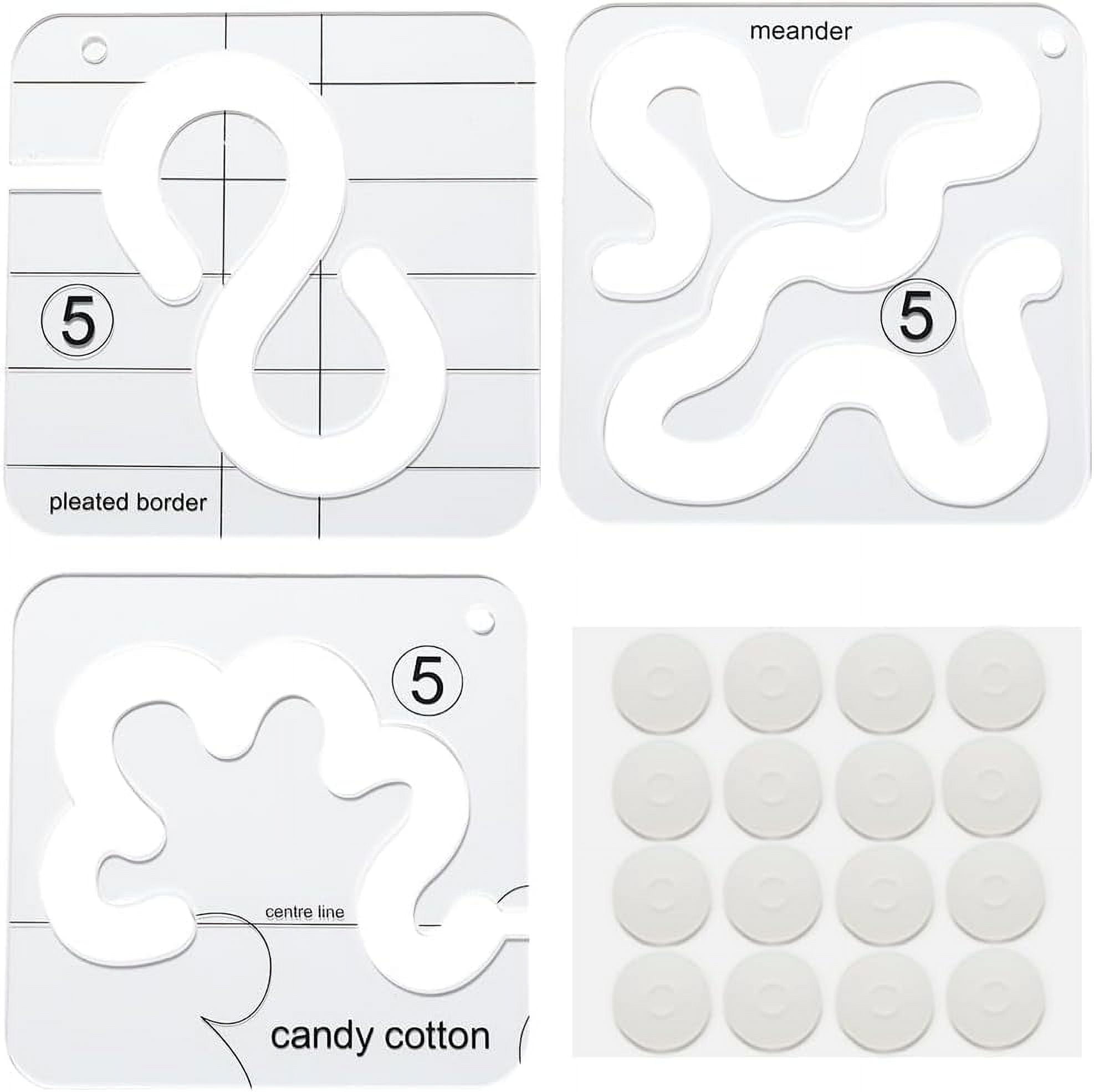 3Pcs 3 Styles Free Motion Quilting Rulers Quilting Template with 16Pcs ...