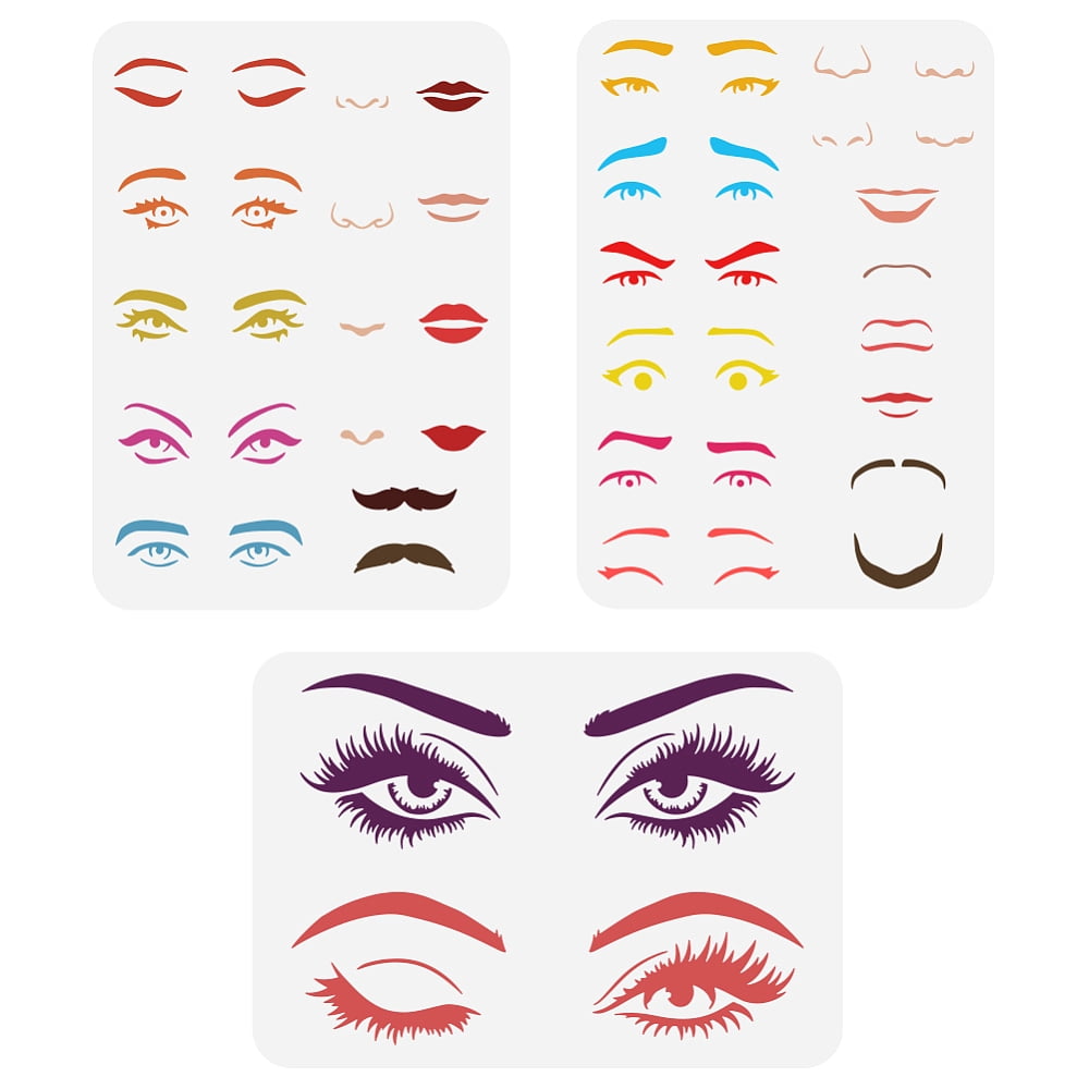 3Pcs 3 Styles PET Hollow Out Drawing Painting Stencils for DIY ...