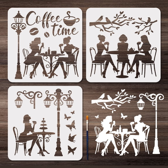 3Pcs 3 Styles PET Hollow Out Drawing Painting Stencils for DIY ...