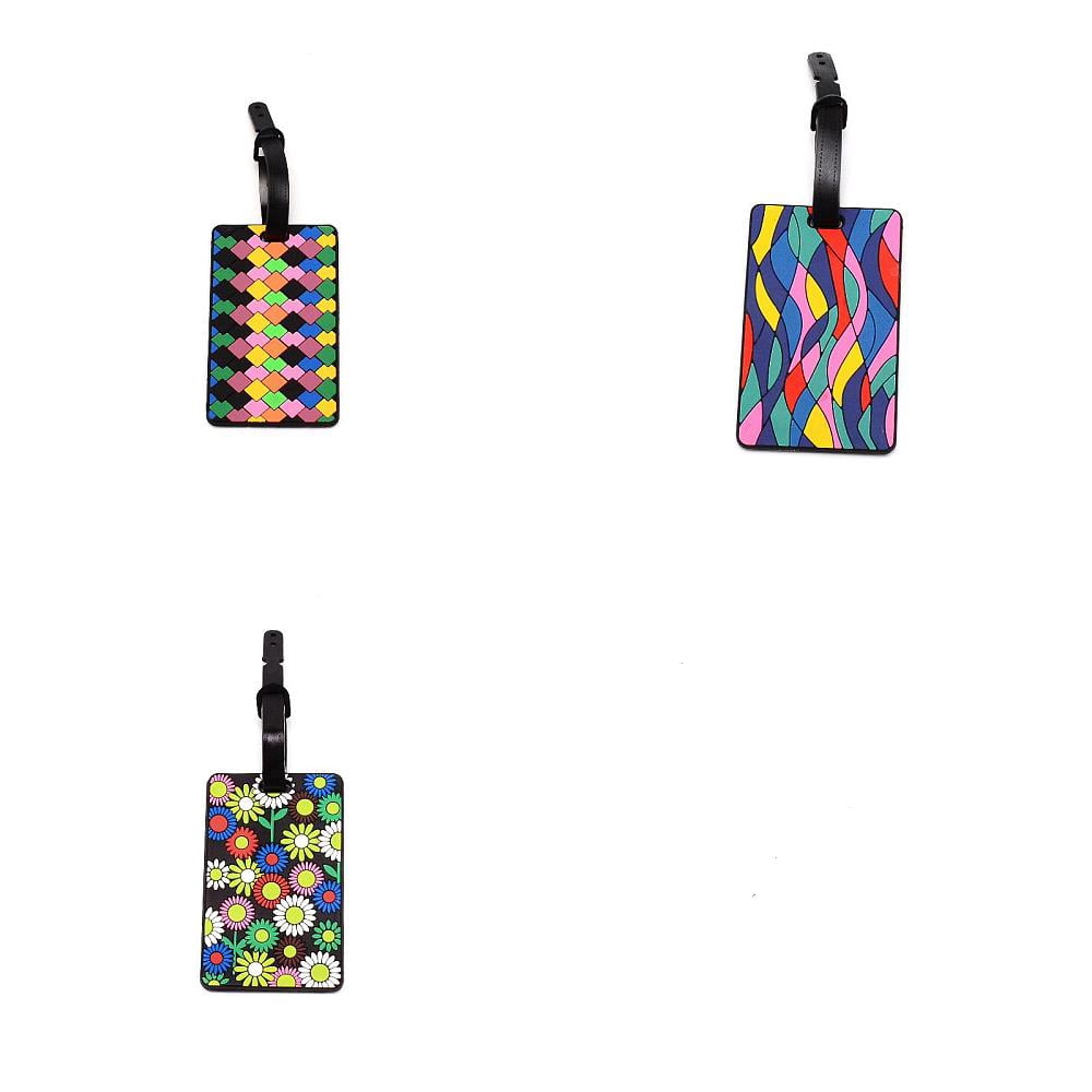 3Pcs 3 Styles PVC Silicone Luggage Tag Travel ID Labels Suitcase Name ...