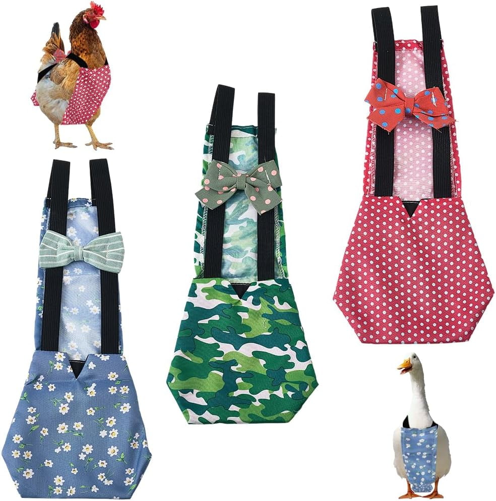 3Pcs 3 Styles Pet Chicken Diapers Duckling Diapers Polyester Washable ...