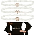 3Pcs 3 Styles Plastic Pearl Stretch Chain Belts Waist Belt with Golden ...