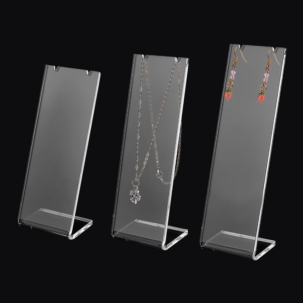 3Pcs 3 Szies Transparent Acrylic Necklace Display Stands Single ...
