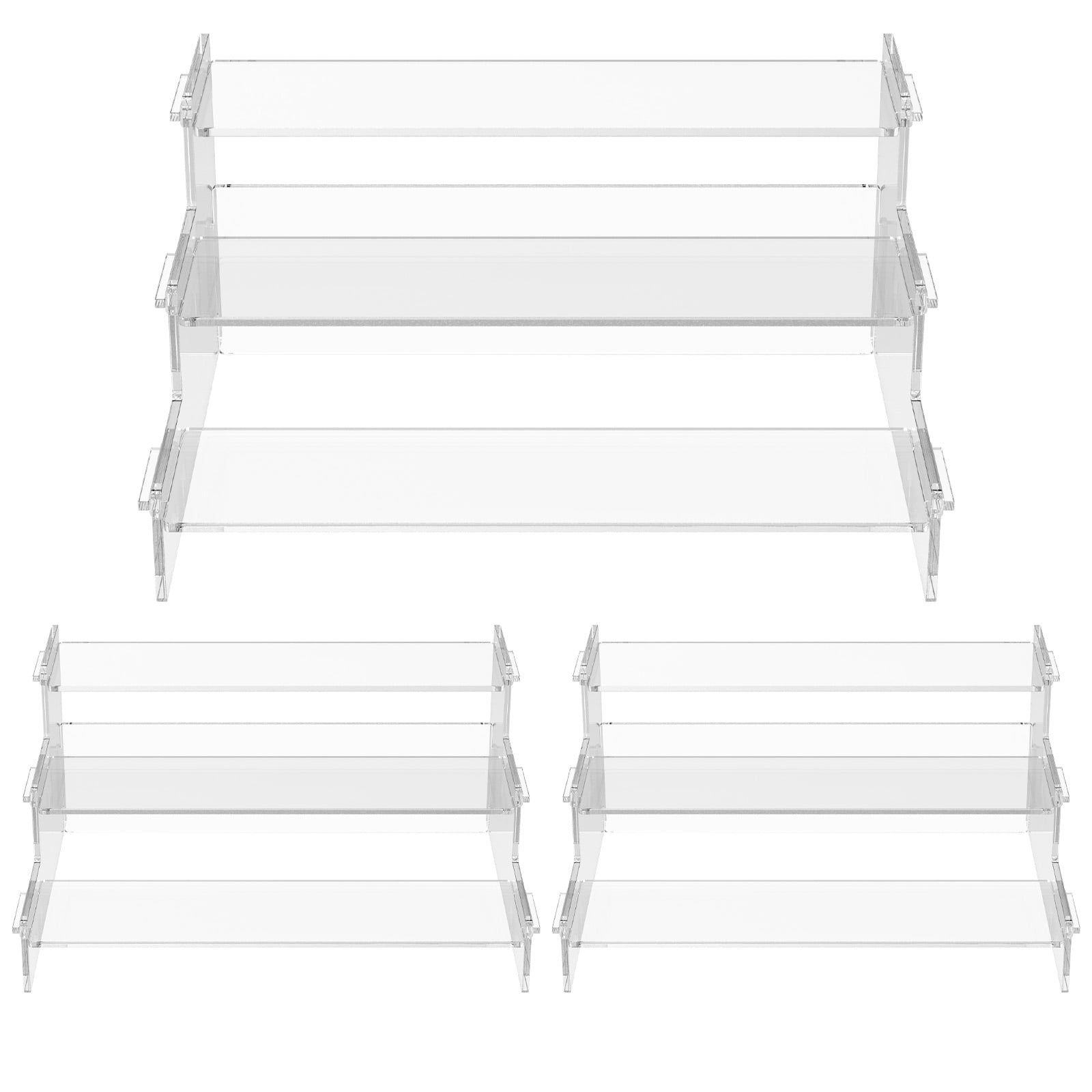 3Pcs 3 Tier Acrylic Display Stand Transparent Detachable Figurines ...