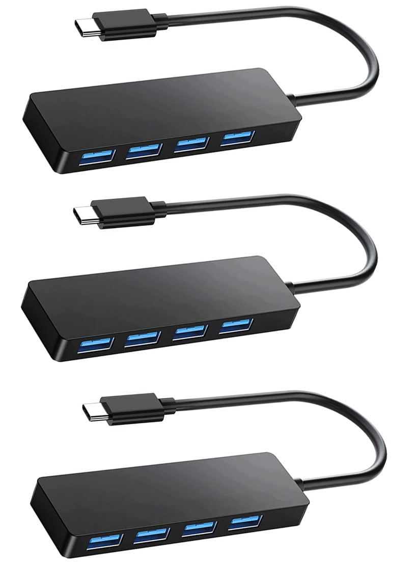 3Pcs 4-Port USB 3.0 Hub, Support 4 ports to work at the same time, No ...