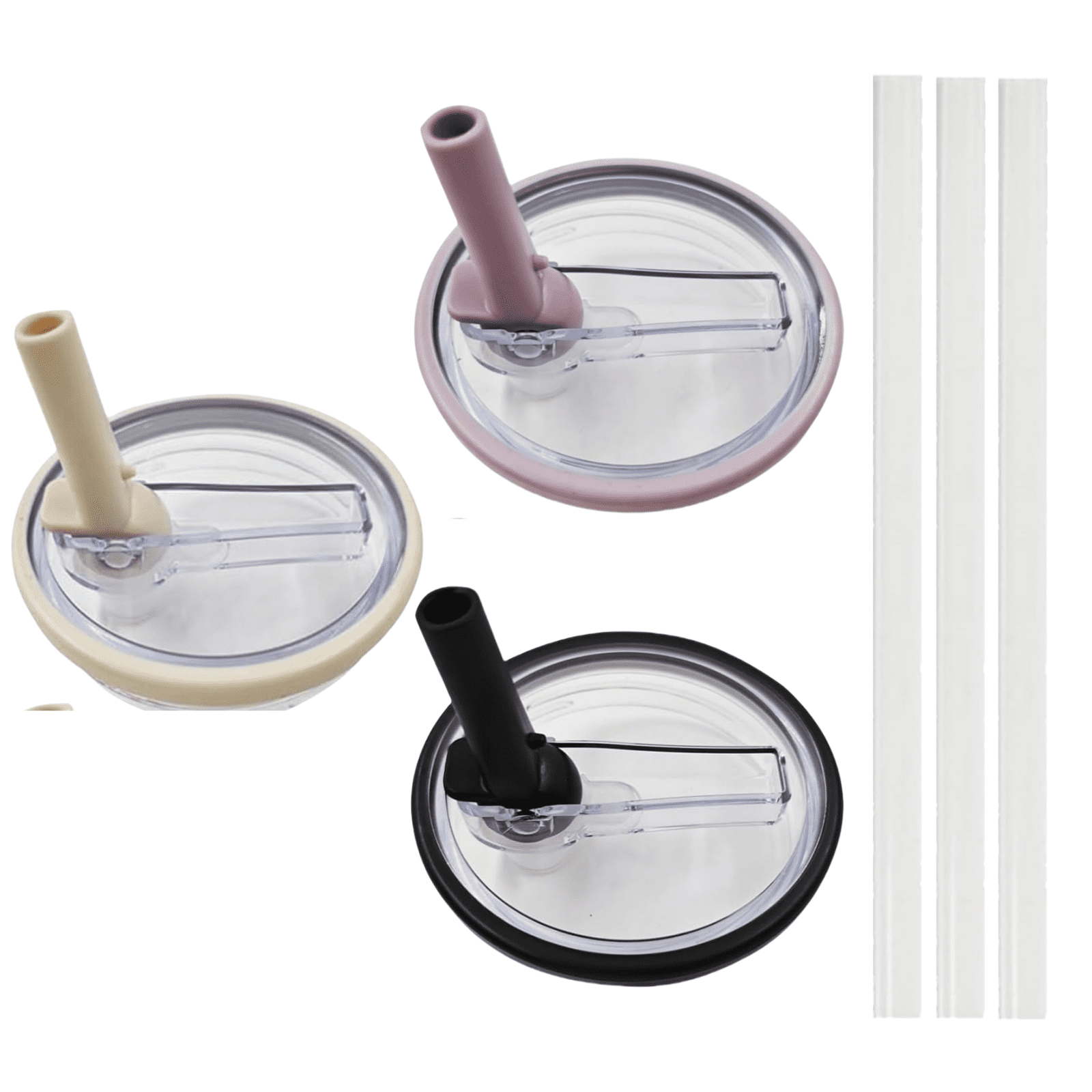 3Pcs 40 oz Tumbler Flip Straw Lid Replacement Compatible with Stanley ...