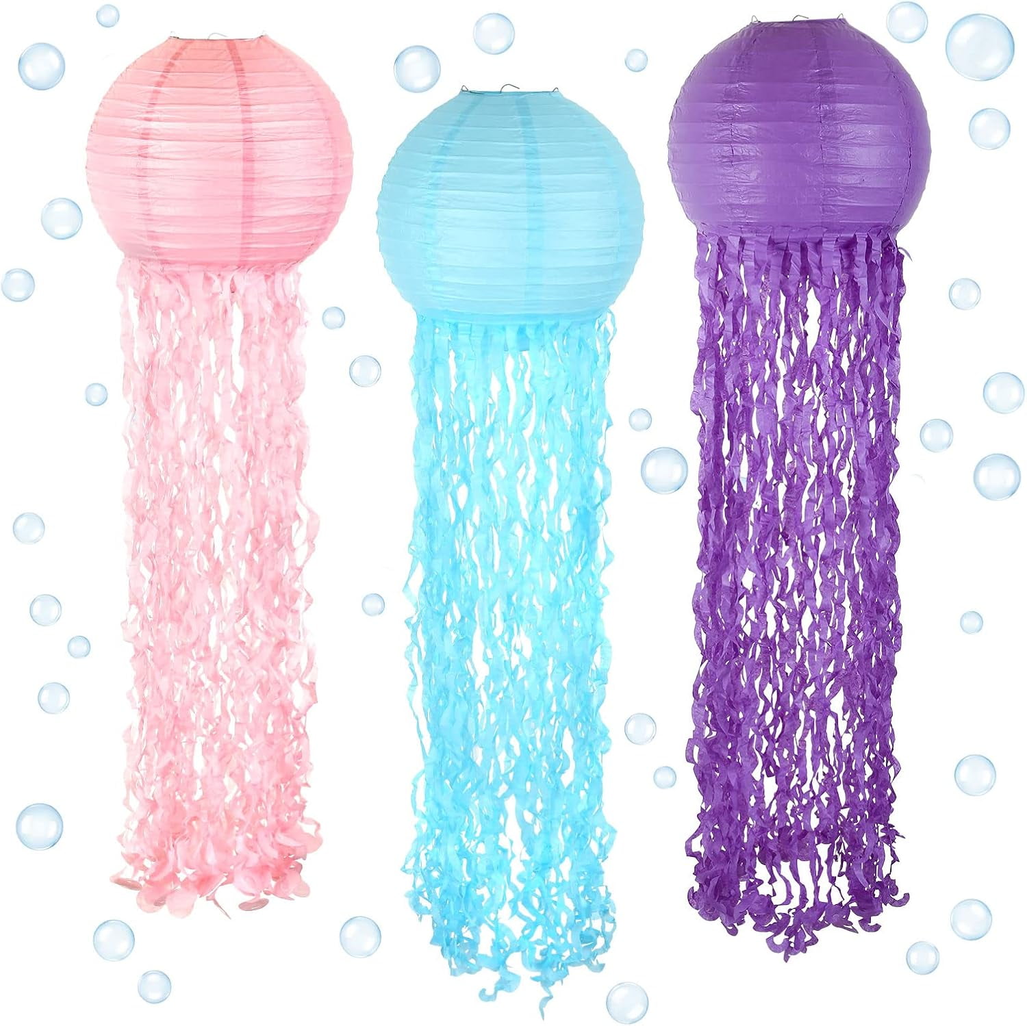 3Pcs/4Pcs 12 Inch Jellyfish Paper Lanterns, Mermaid Wishes Hanging ...
