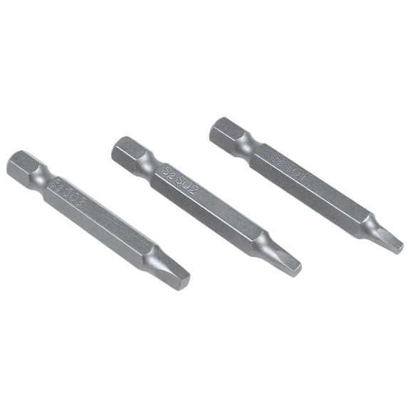 3Pcs 50Mm 1/4 Inch Hex Square Bits Square Head Screwdriver Bits S2 ...