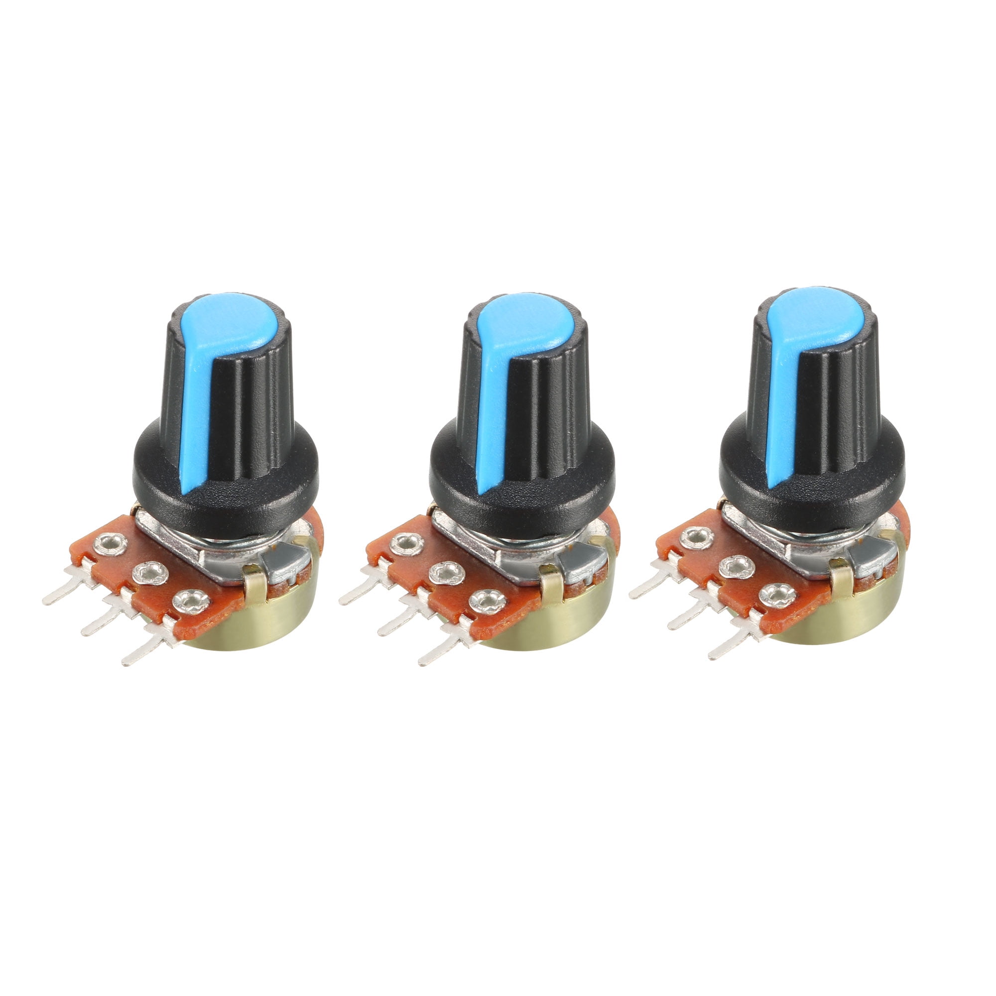 3Pcs 5K Ohm Variable Resistors Carbon Film Taper Potentiometer with ...