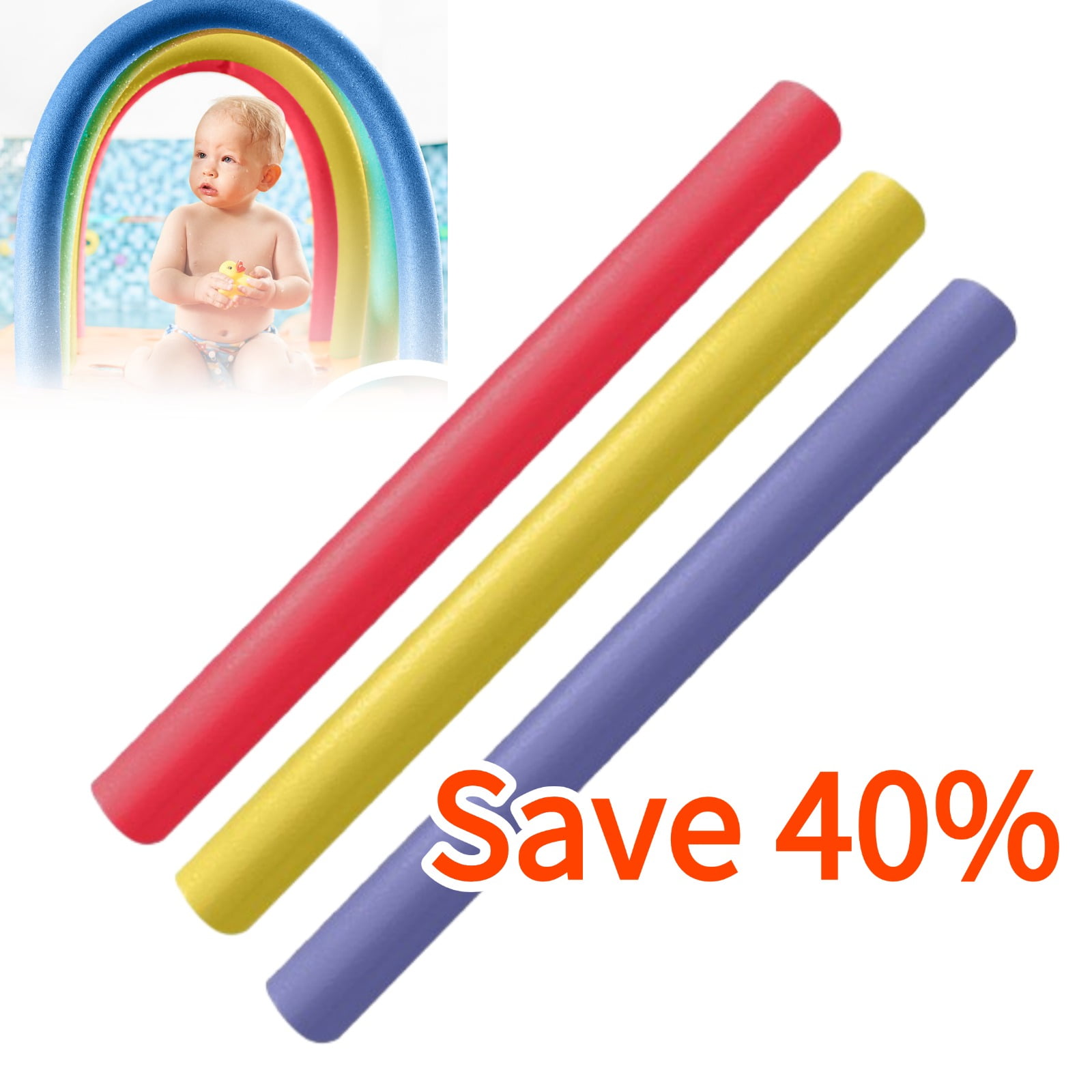 3Pcs 60-Inch Diameter Standard Pool Noodles – Soft Large Foam Noodles ...