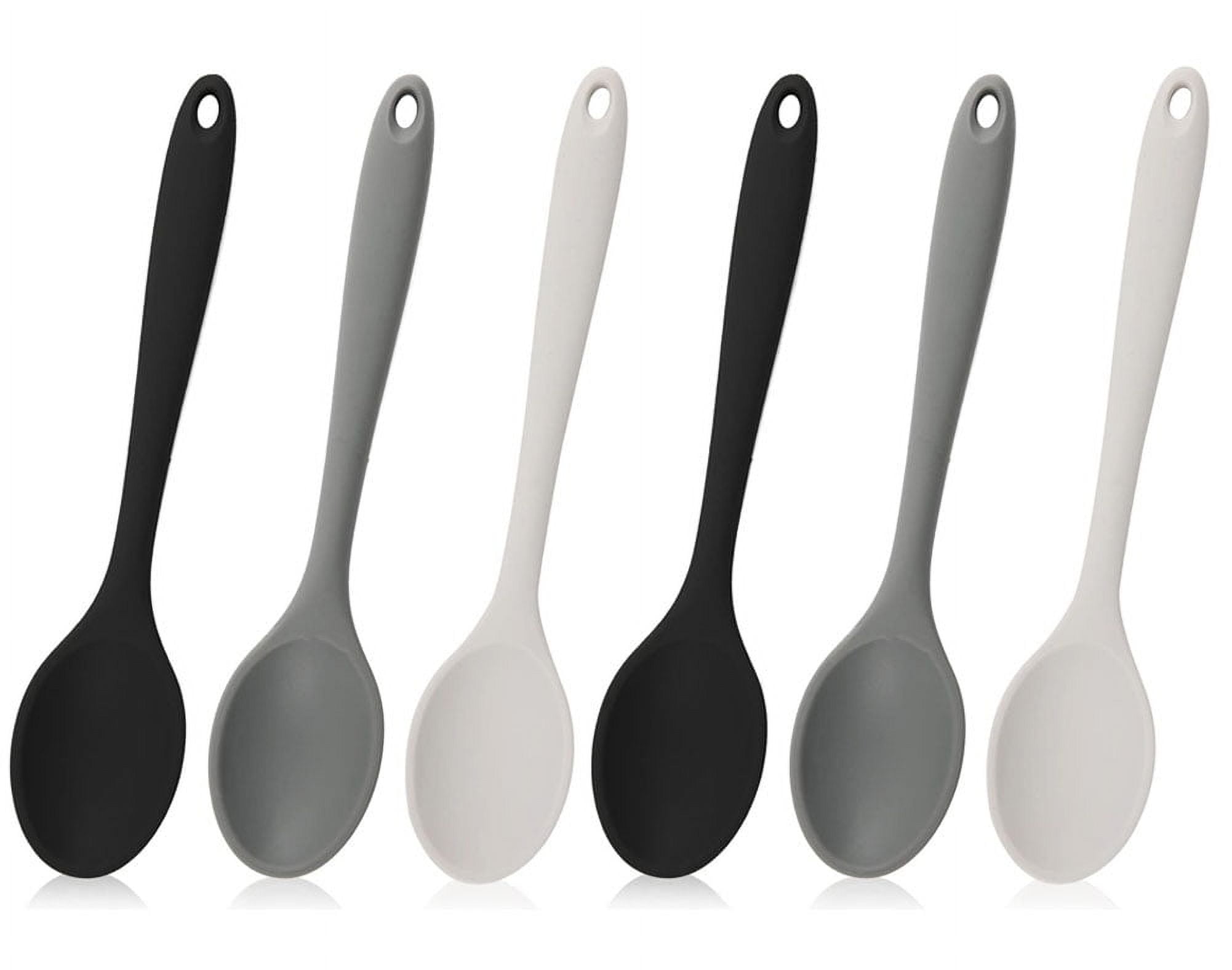 3Pcs/6Pcs 10.6inch Silicone Mixing Spoons Nonstick Heat Resistant BPA ...