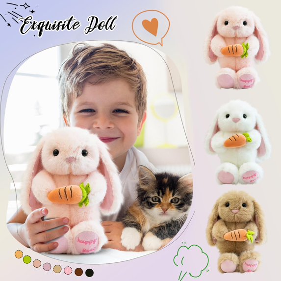 3Pcs 9.84Inch Kawaii Bunny Stuffed Animals Holding Carrot Easter Basket ...
