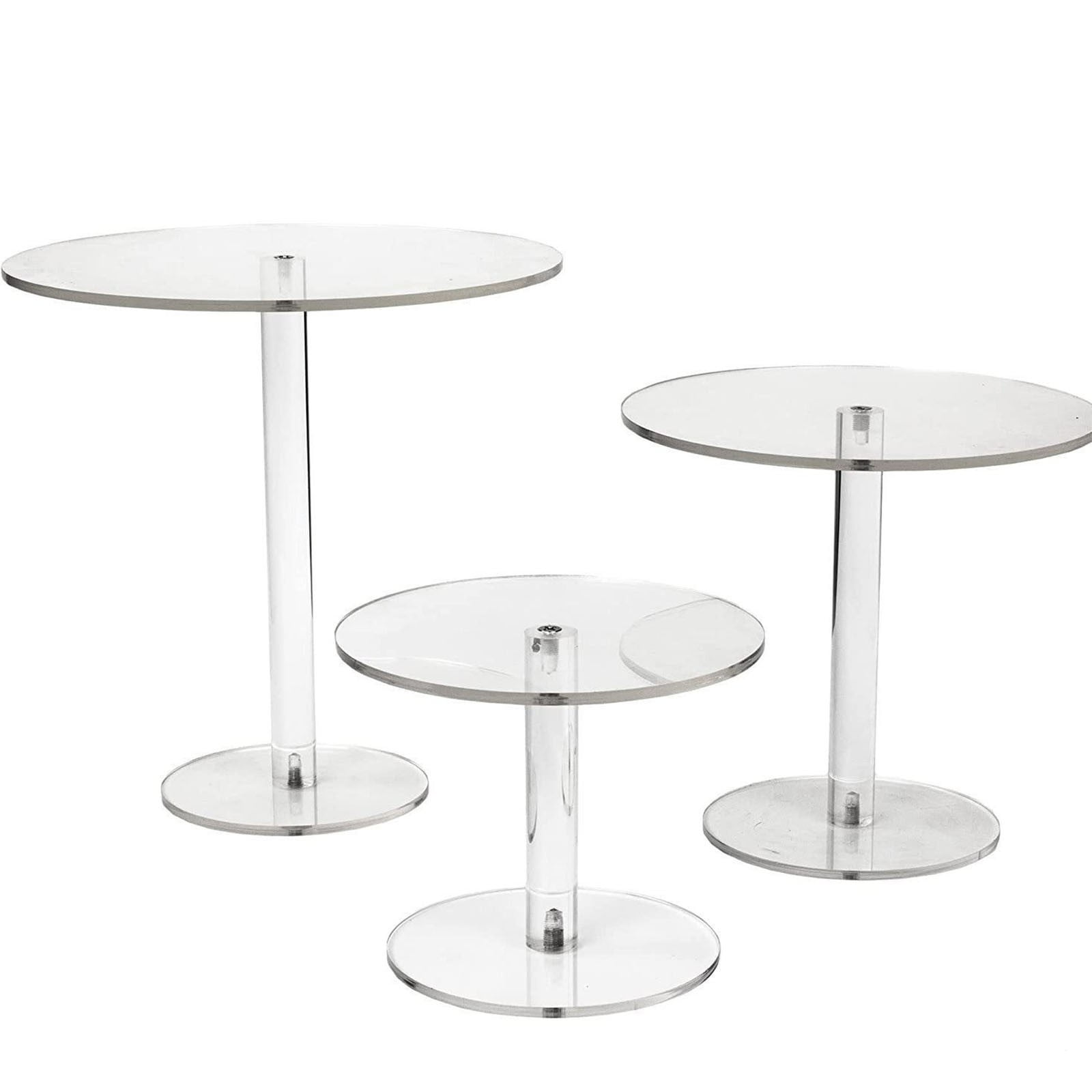 3Pcs Acrylic Cake Stand, Round Cake Stands for Dessert Table, Clear ...