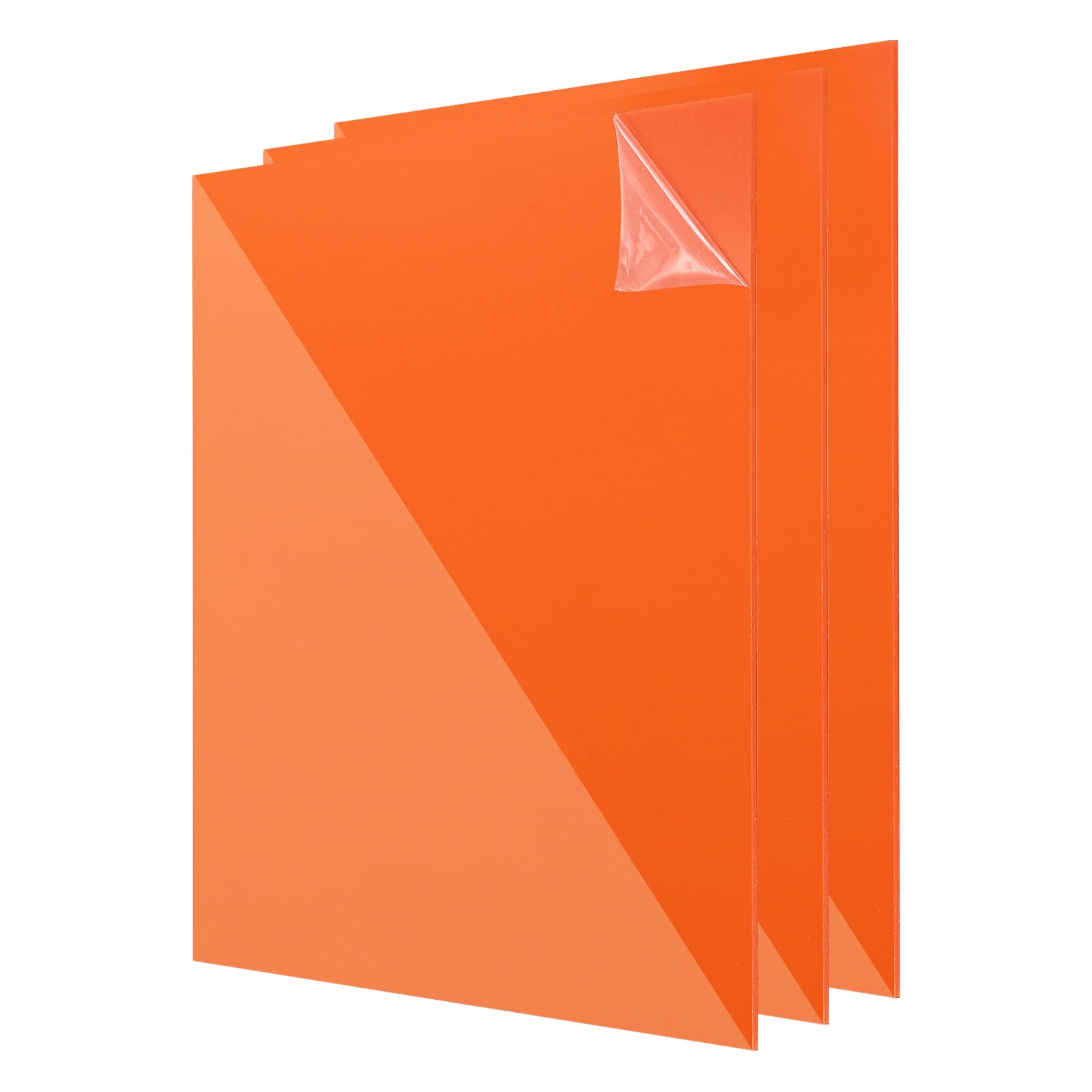 3Pcs Acrylic Sheets 12x12 Inch 1/8 Inch-3mm for Picture, Clear Orange ...