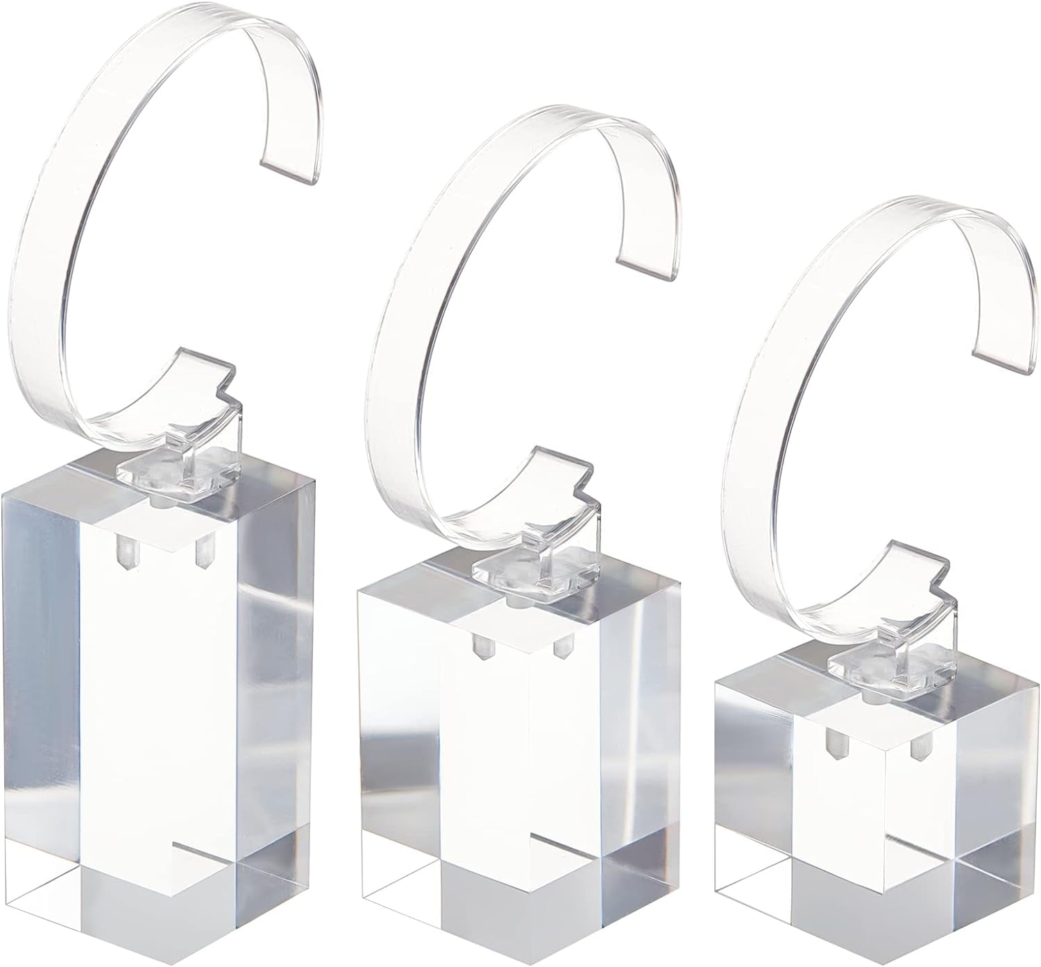 3Pcs Acrylic Watch Stand Watch Displays Clear C Type Single Watch ...