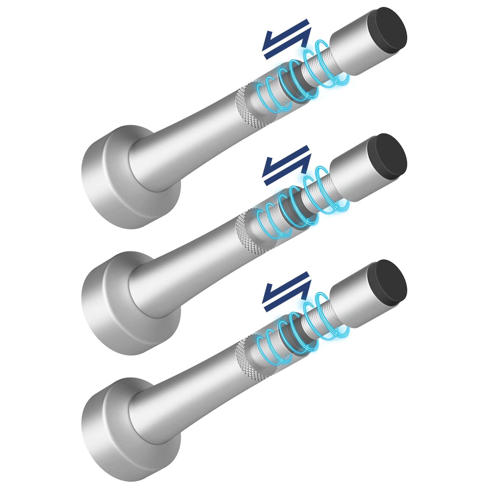 3Pcs Adjustable Door Stopper, 3.07-4.45in Aluminum Door Stoppers for ...