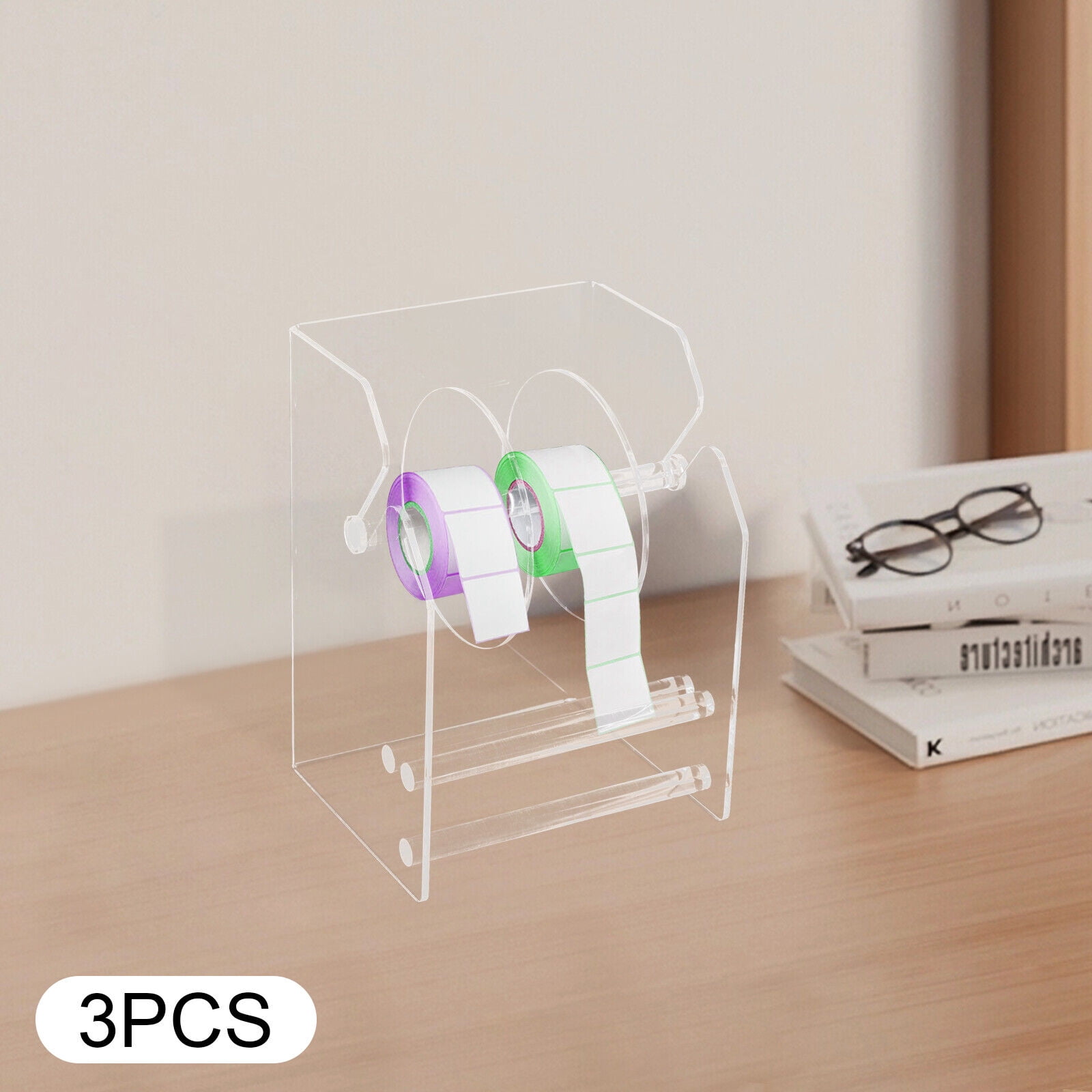 3Pcs Adjustable Label Dispenser Acrylic Sticker Dispenser Sticker Roll ...