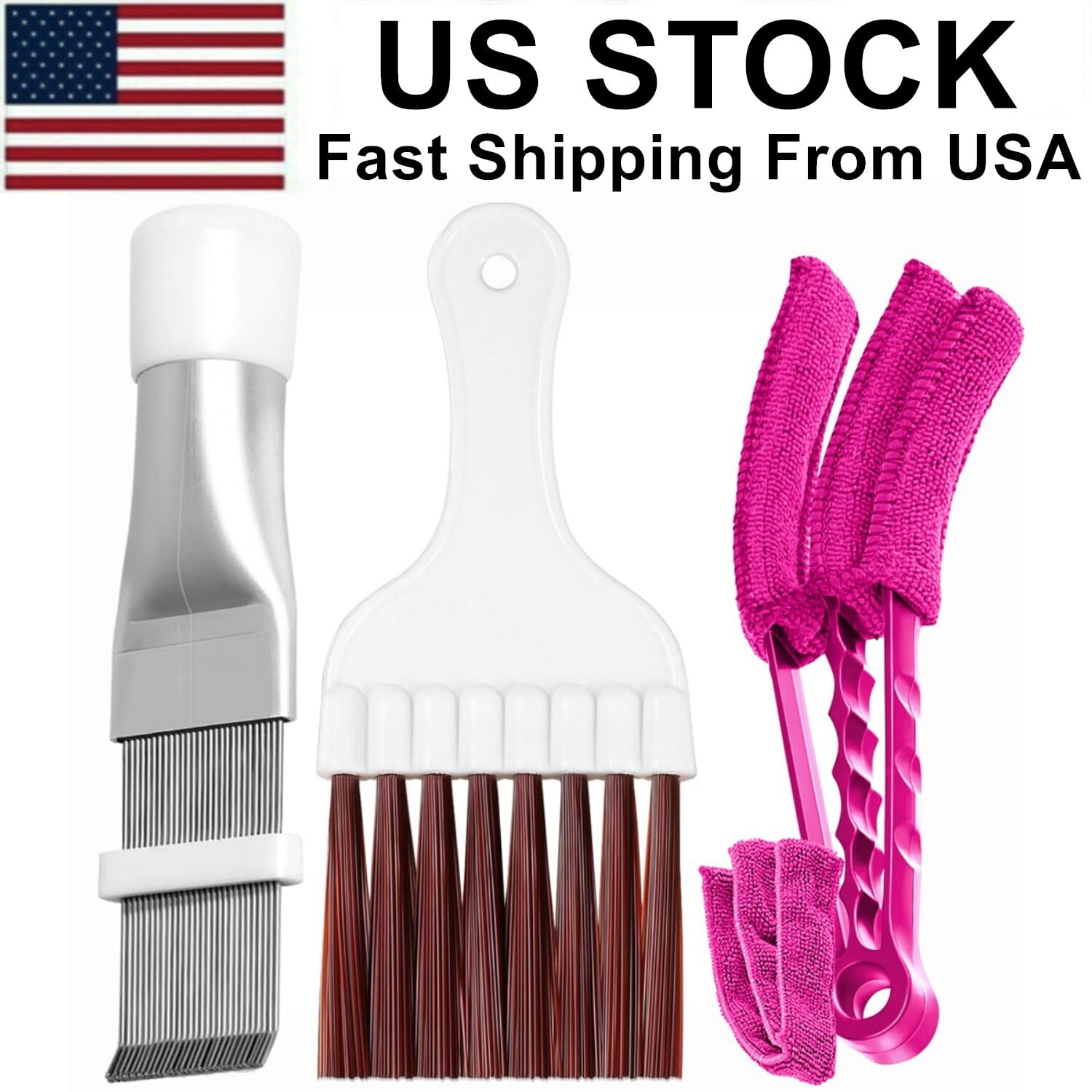 3Pcs Air Conditioner Condenser Fin Comb/Cleaning Brush,Coil Cleaner ...