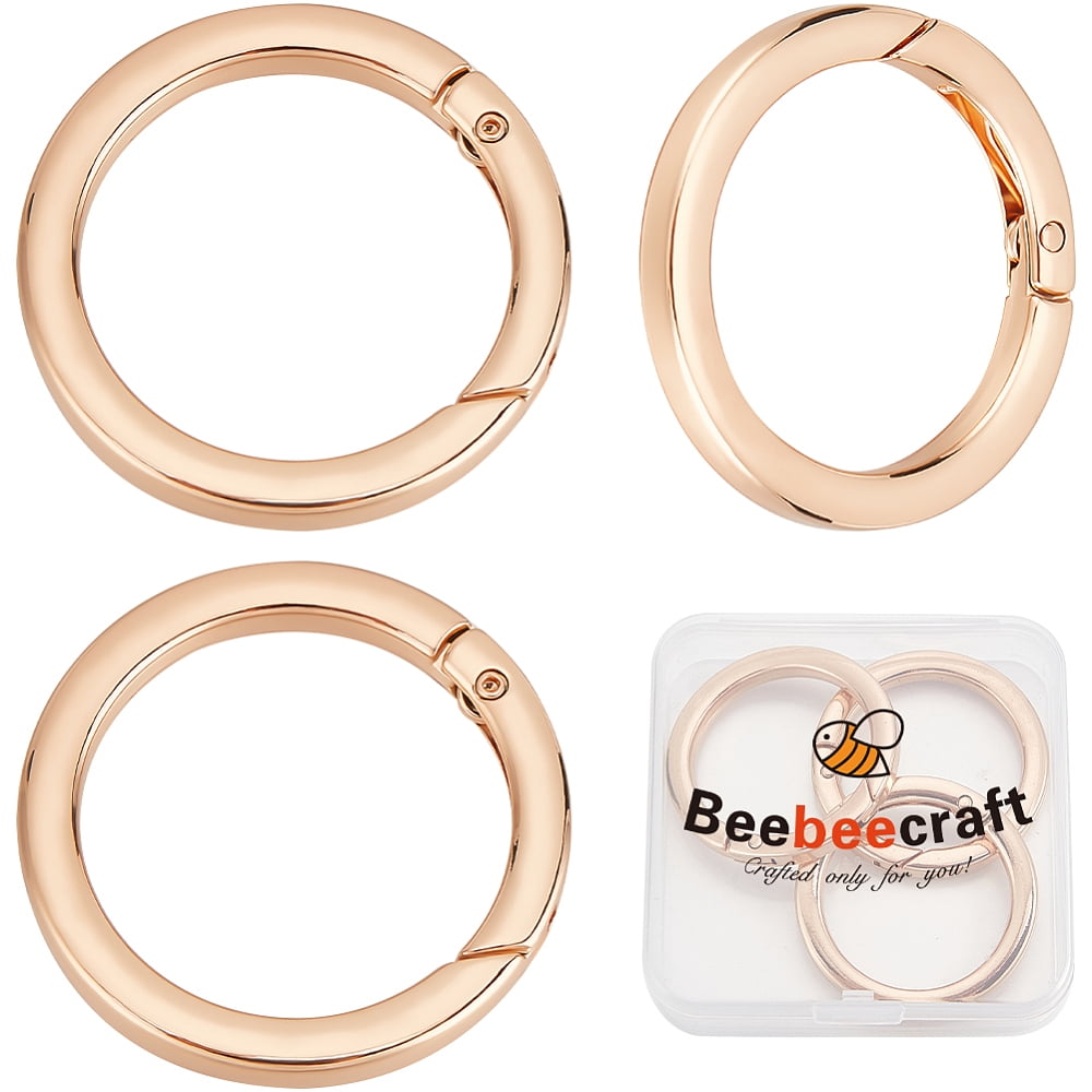 3Pcs Alloy Spring Gate Rings Ring Light Gold 41x5mm Inner Diameter ...